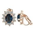 Yoursfs Blue Ellipsoid Blue Austria Crystal Clip on Earrings, 18K Gold ...