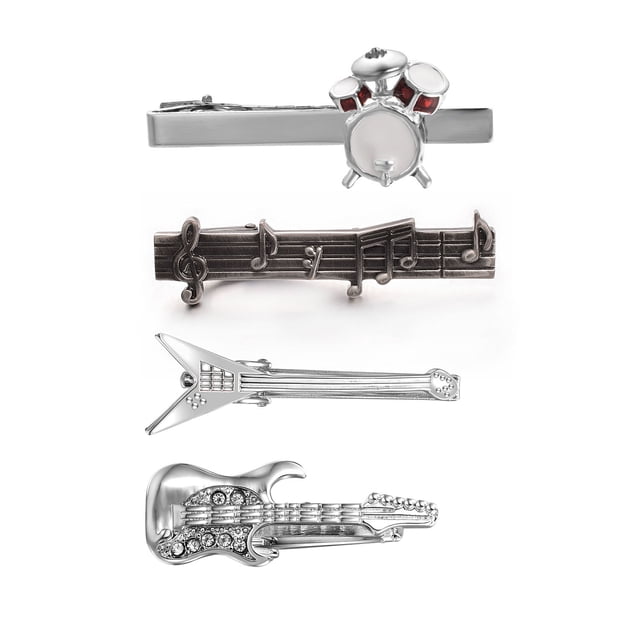 Yoursfs Brand 4Pcs Silver Tie Clip Set for Men Unique Tie Clips ...