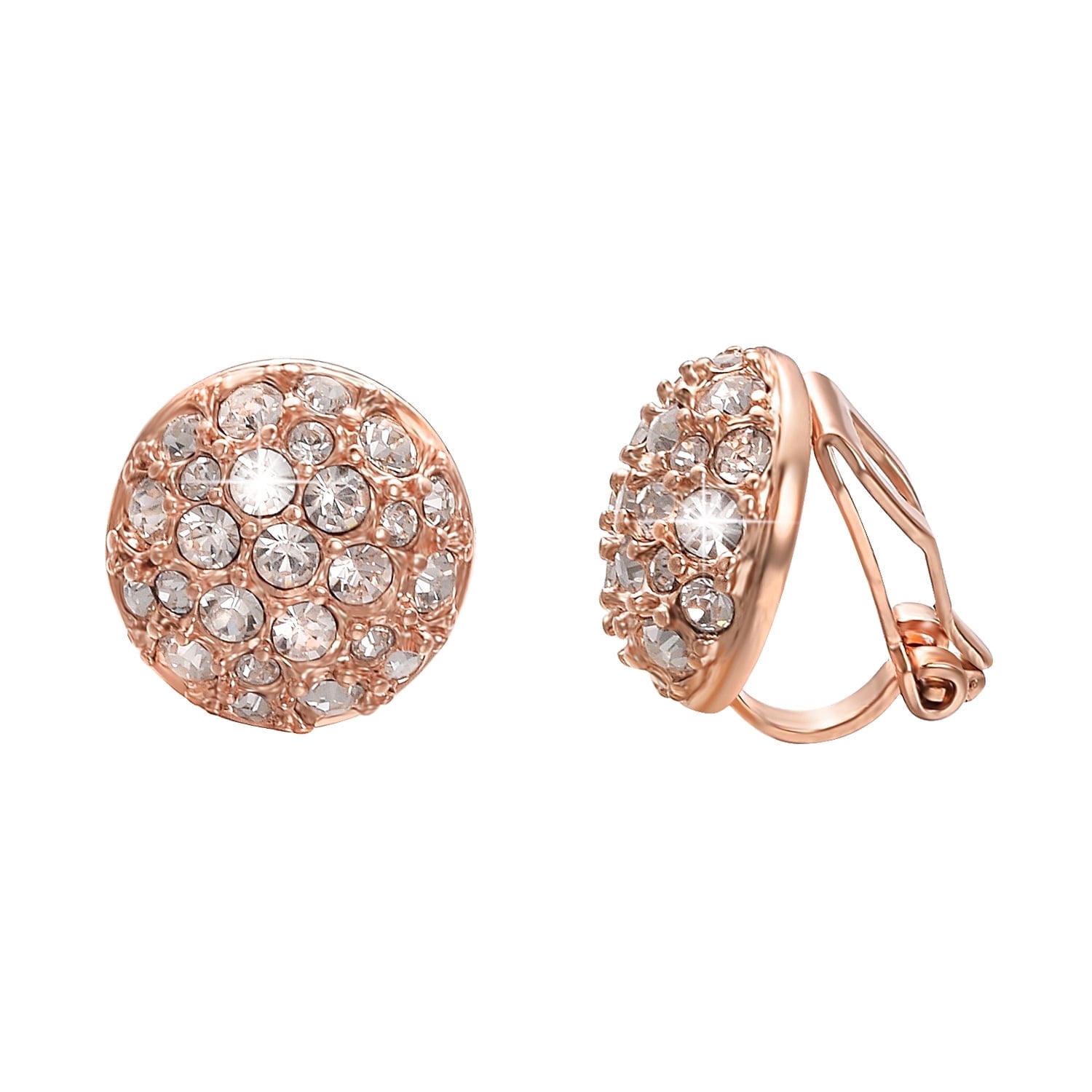 Yoursfs Clip on Earrings Women Gold Plated Crystal Clip on Earrings for ...