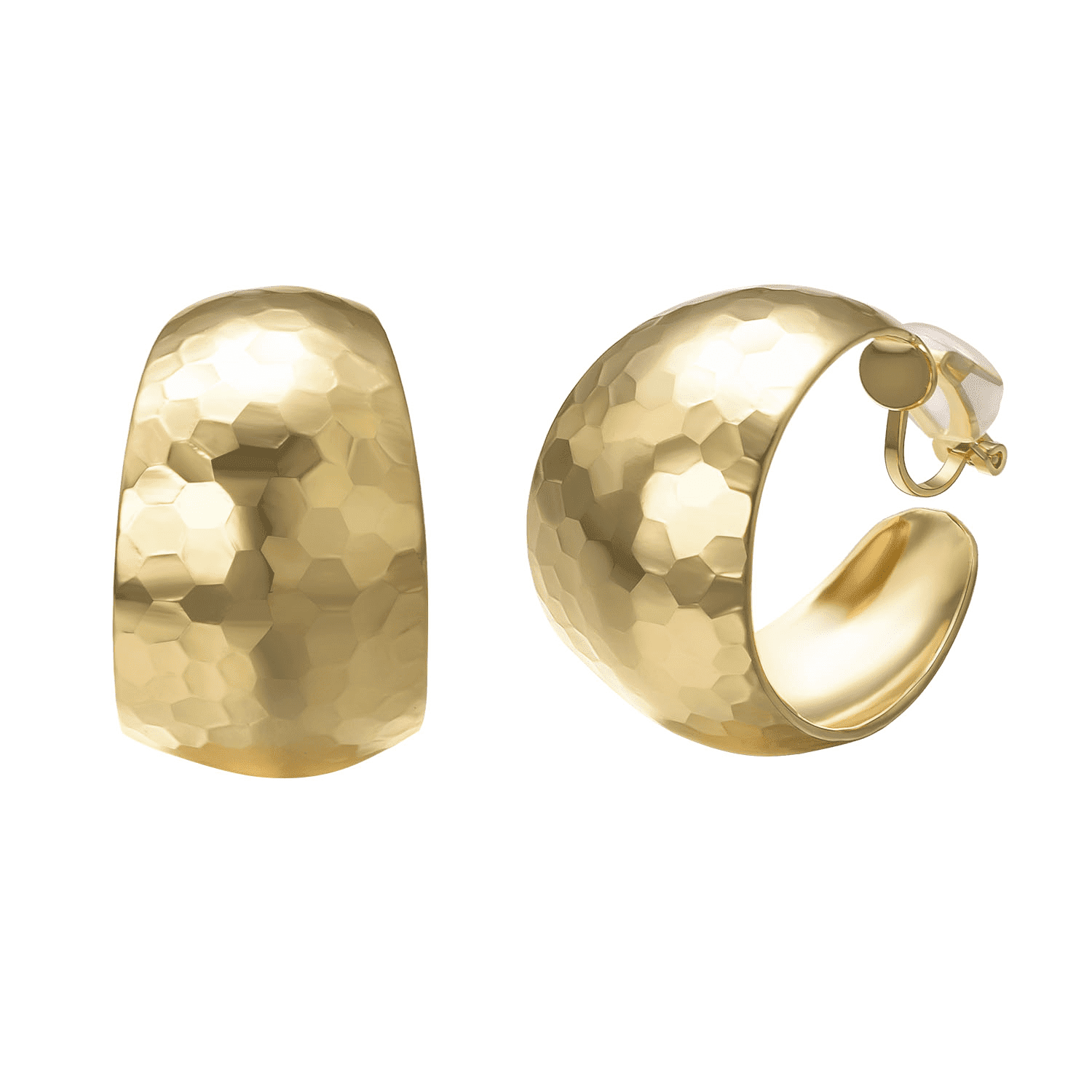 Yoursfs Gold Plating Clip on Hoop Earrings Irregular Large Earring ...