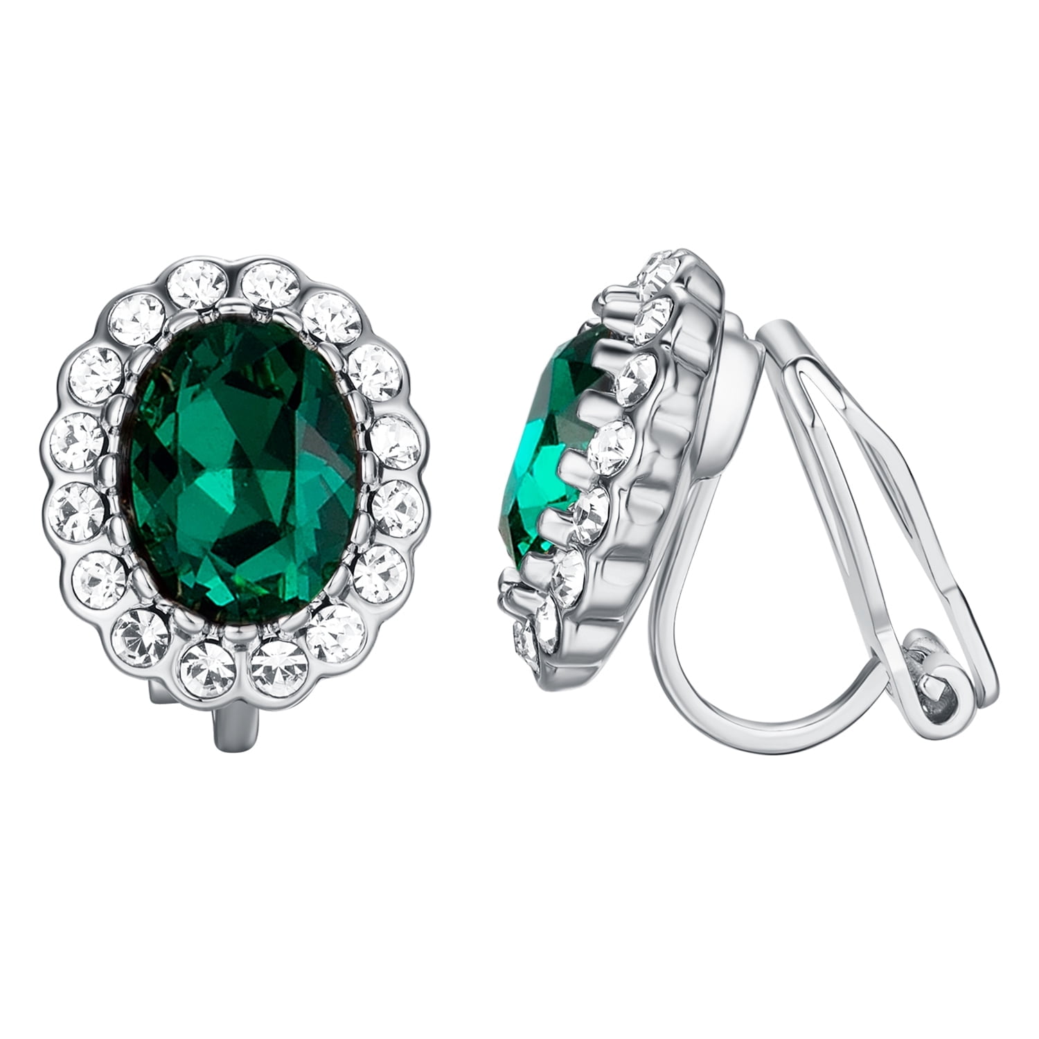 Yoursfs Green Clip on Earrings for Women 18K Gold Plated Austria ...