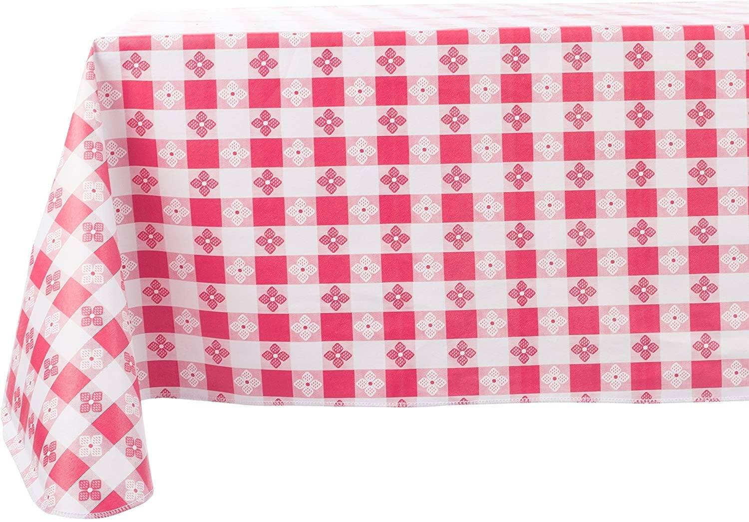 Yourtablecloth Checkered Vinyl Tablecloth with Flannel Backing for ...