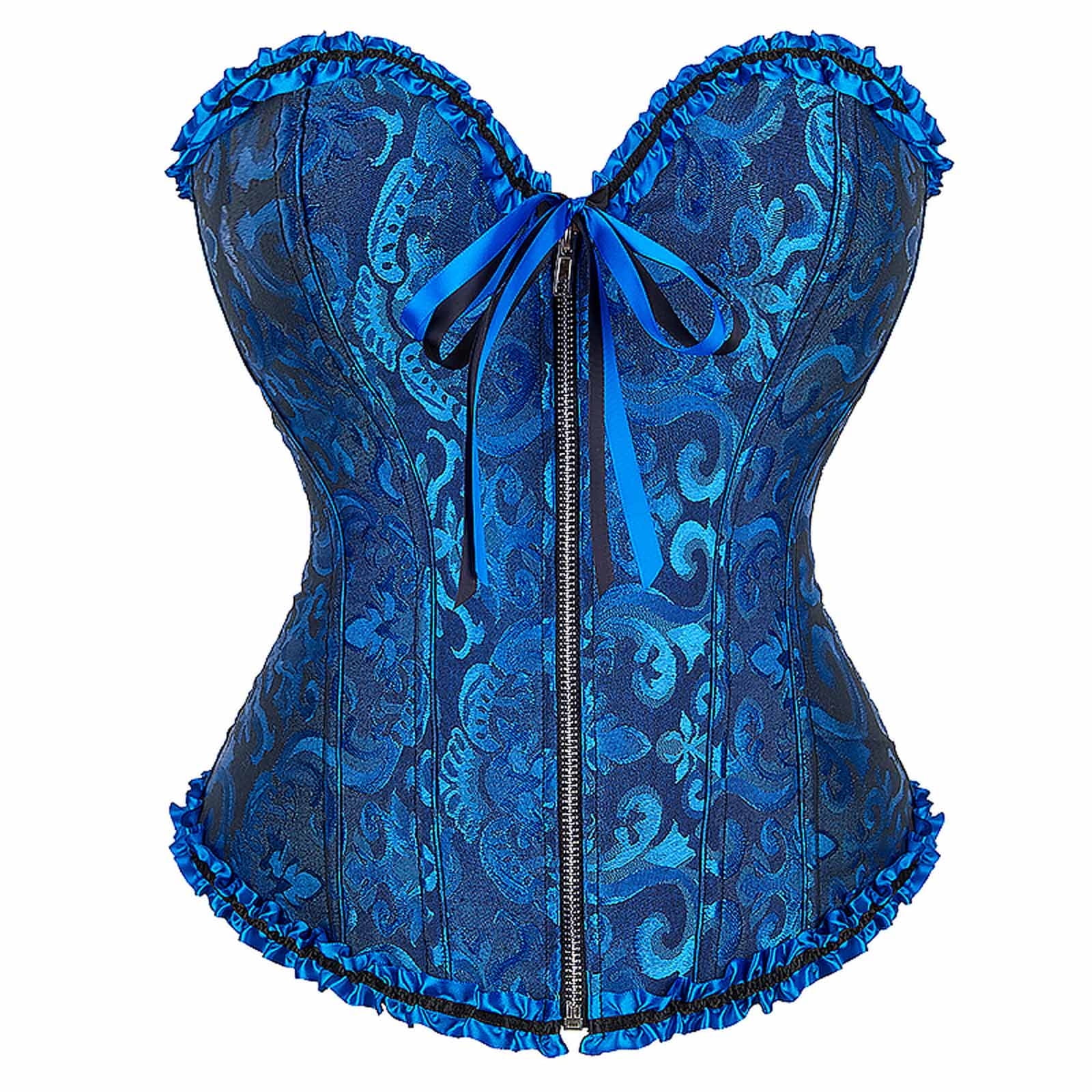 Yourumao Corset For Women Plus Size Overbust Boned Corset Bustier Front