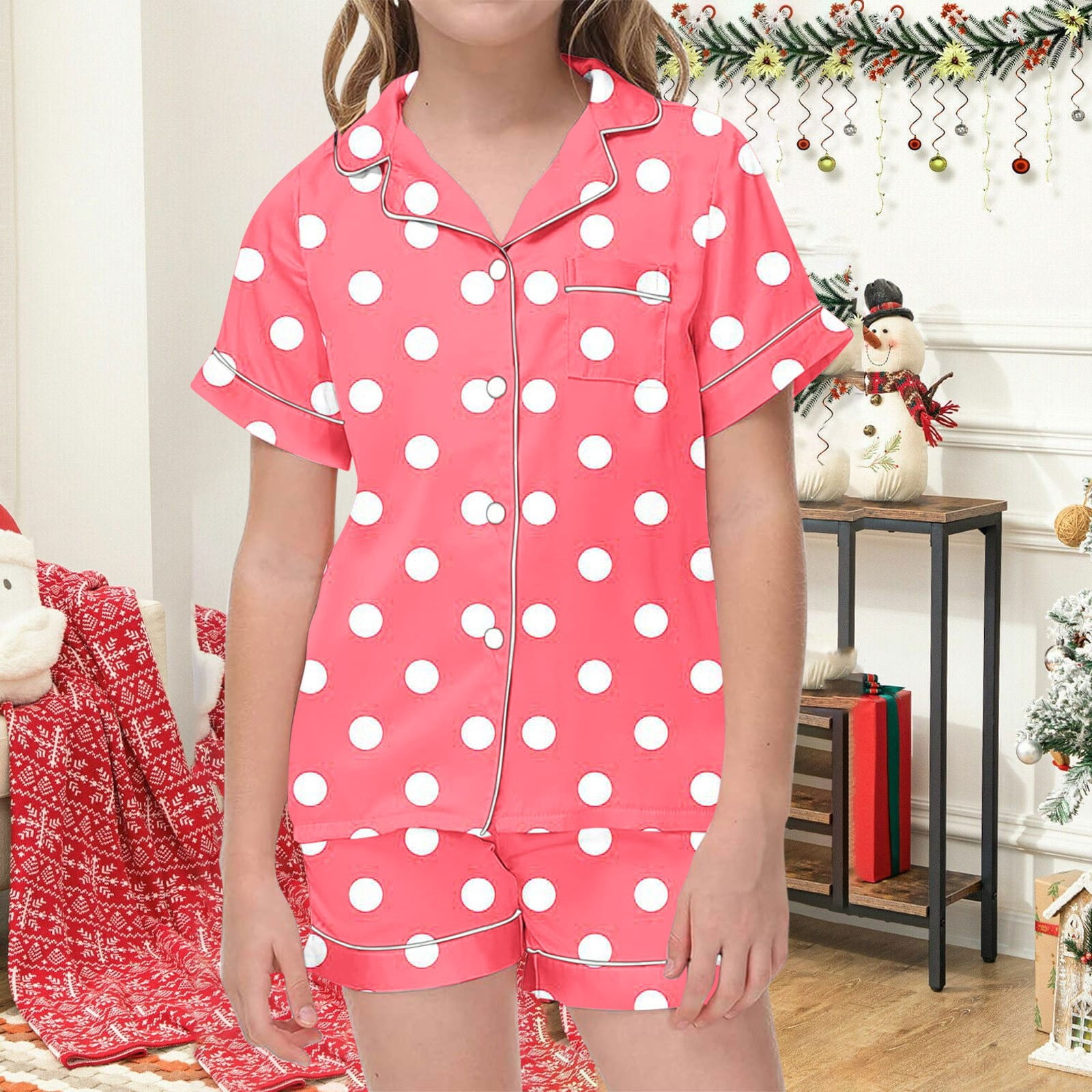 Yourumao Toddler Girls Boys Satin Silk Button Down Pajamas Set Summer ...