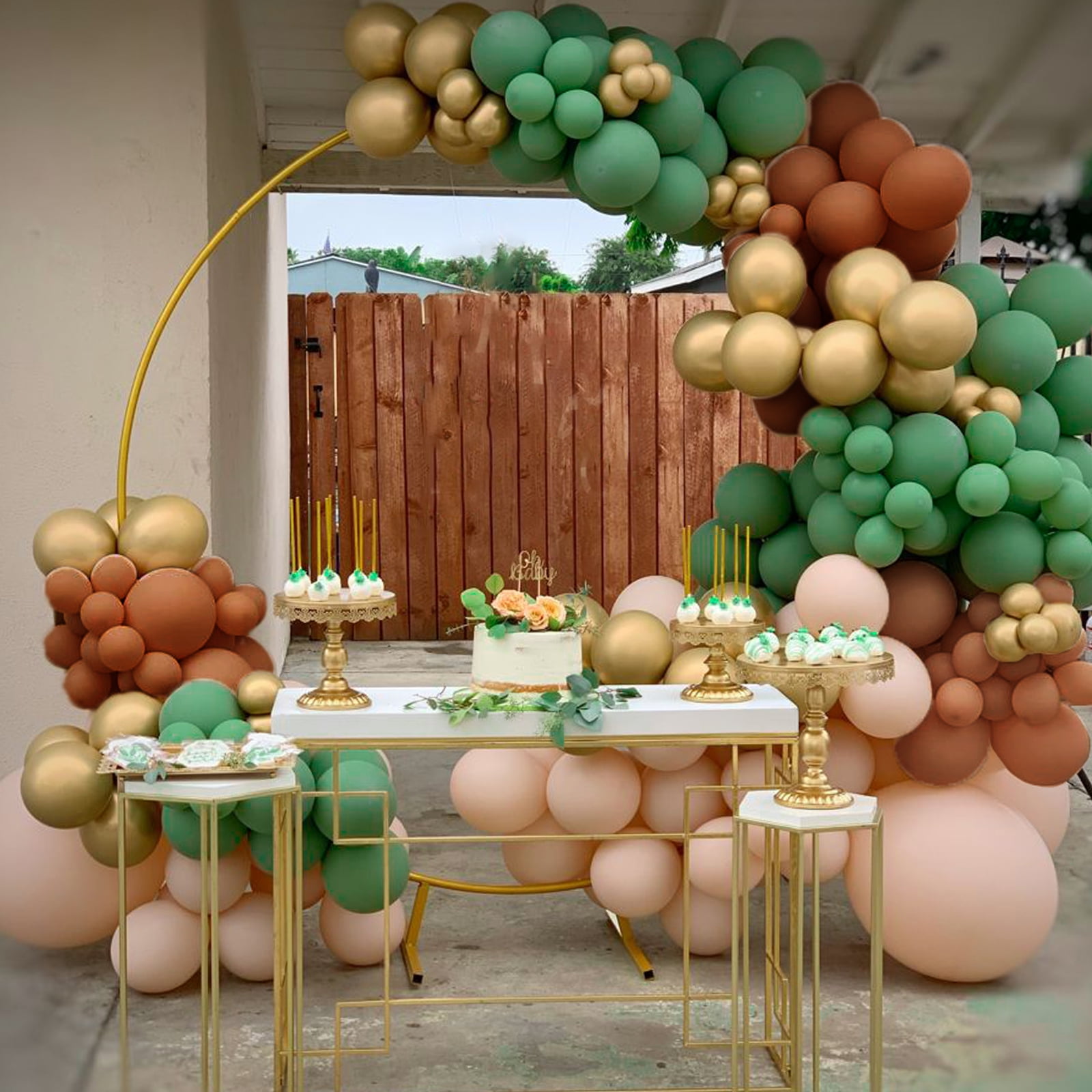 Yous Auto 165 Pcs Sage Green Brown Balloon Garland Kit Jungle Woodland ...