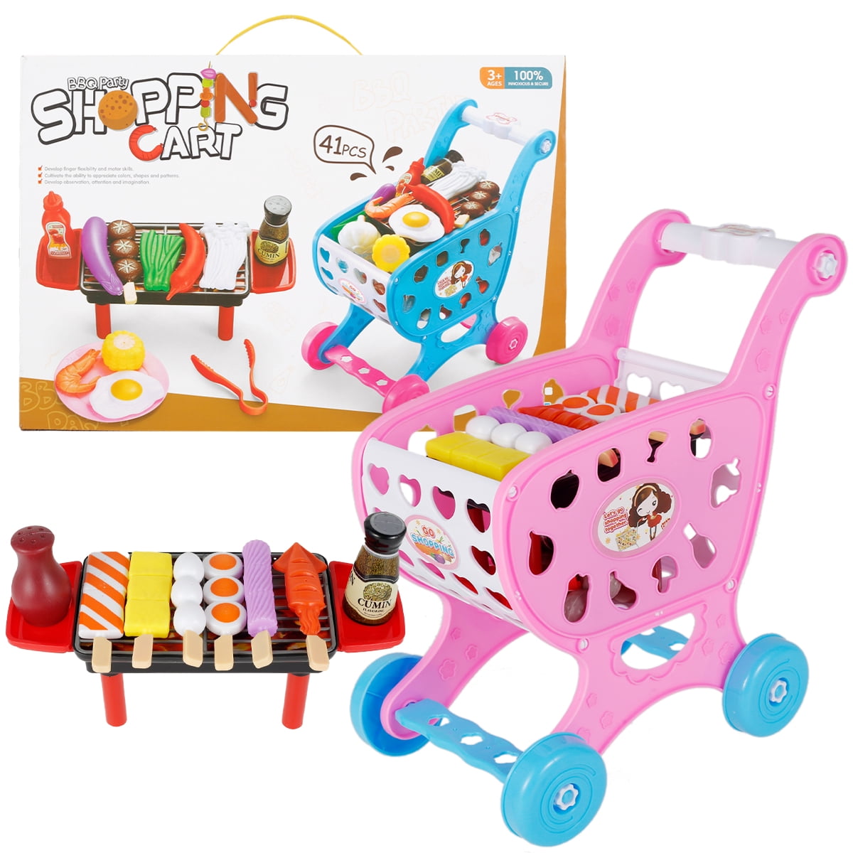 Yous Auto 41pcs/32pcs Pretend Play Food Toys High Simulation Barbecue ...