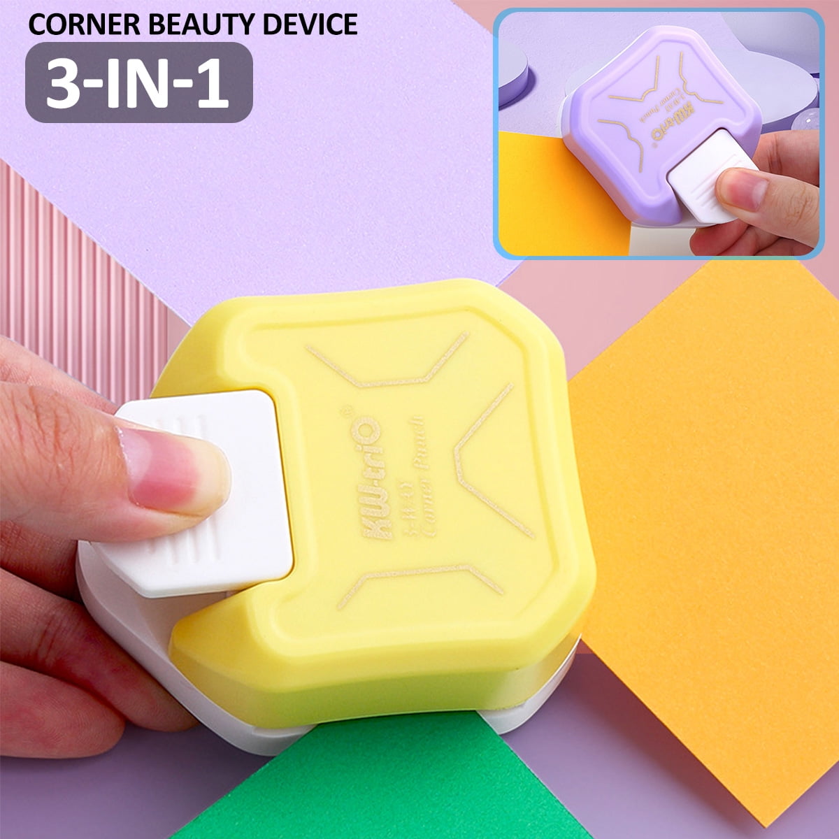 Yous Auto Corner Rounder Punch 3 In 1 Paper Rounder 6mm Round Corner ...