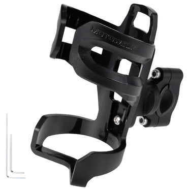 Diamond Plate Stainless Steel Motorcycle Cup Holder with Dual Clamp ...