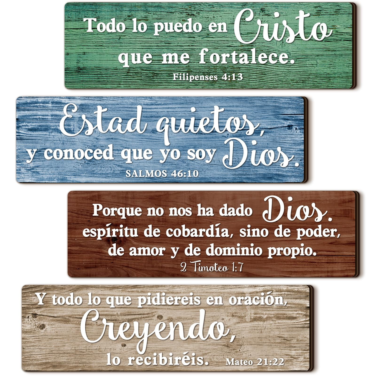 Yousoontic 4 Pieces Spanish Bible Verses Wall Decor Christian Spanish ...