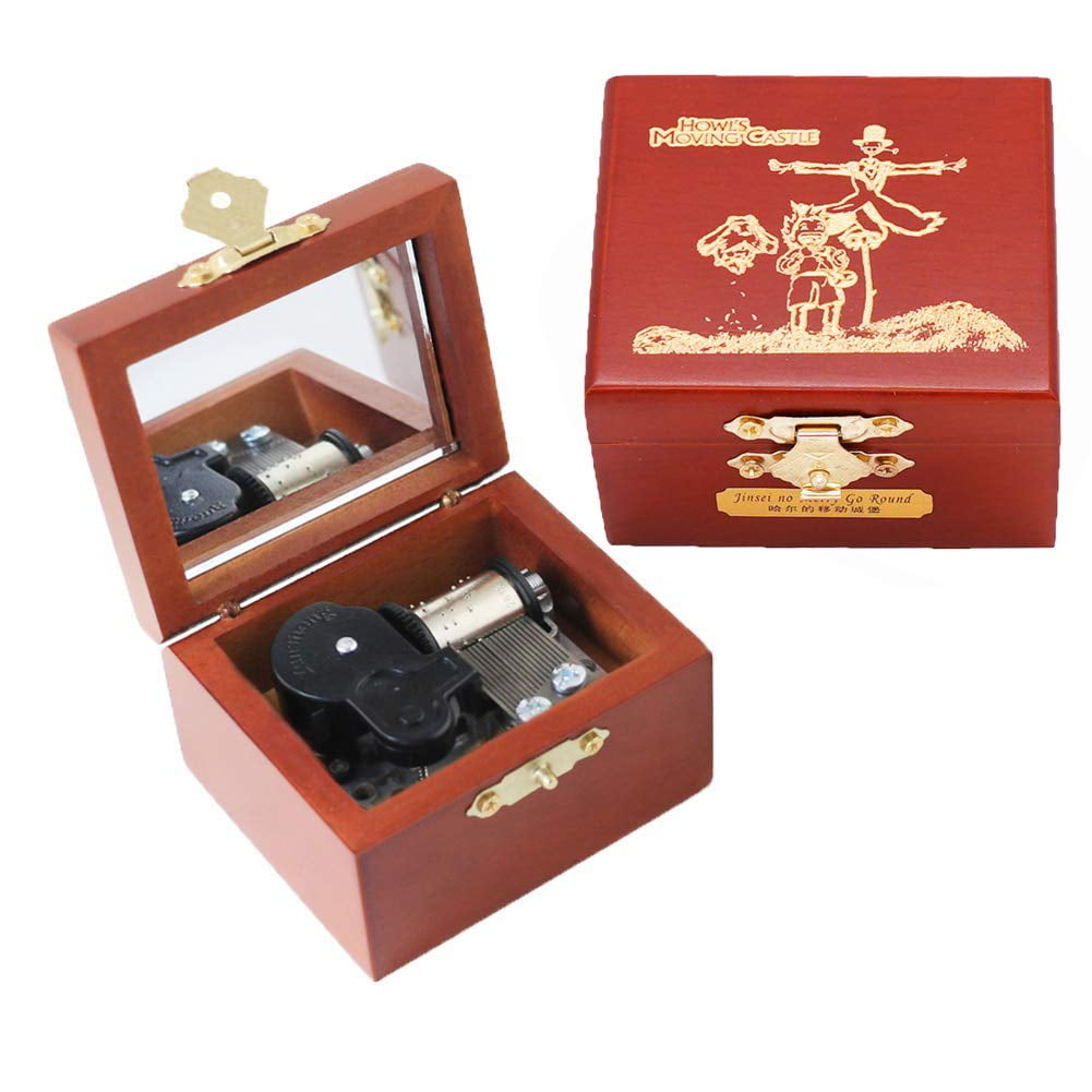 Youtang Scarecrow Music Box Carved Wood Musical Box Wind Up Mechanism ...