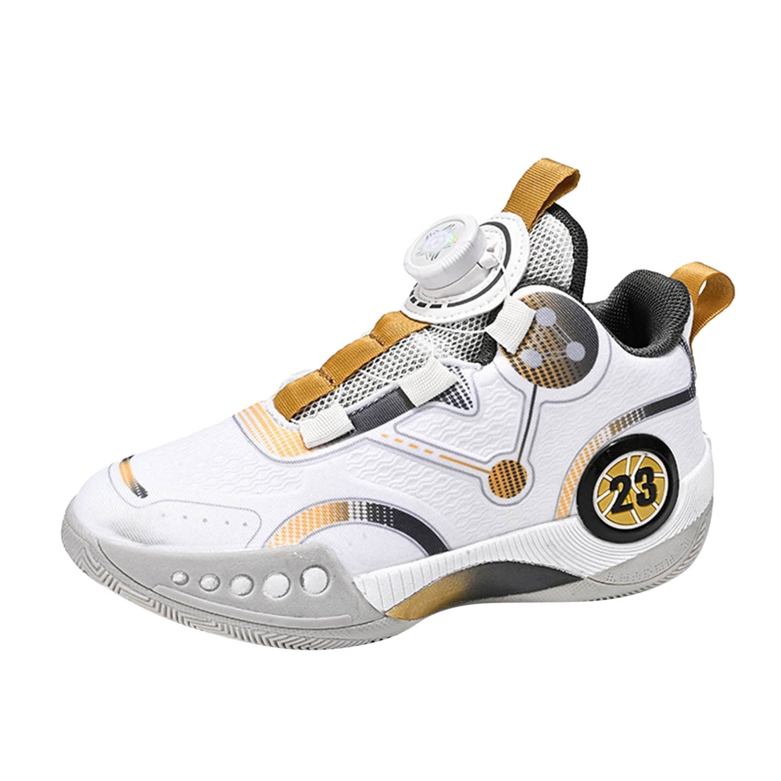 Youth 2024 New Mesh Children's Basketball Shoes Boys' Rotating Button ...