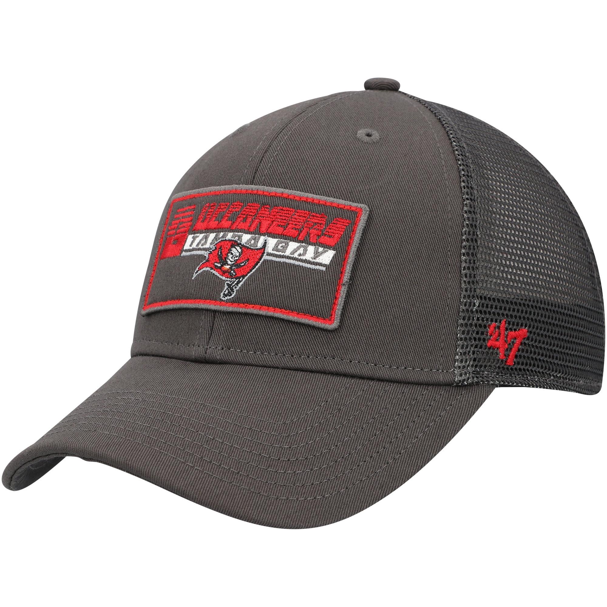 Youth '47 Pewter Tampa Bay Buccaneers Levee MVP Trucker Adjustable Hat ...