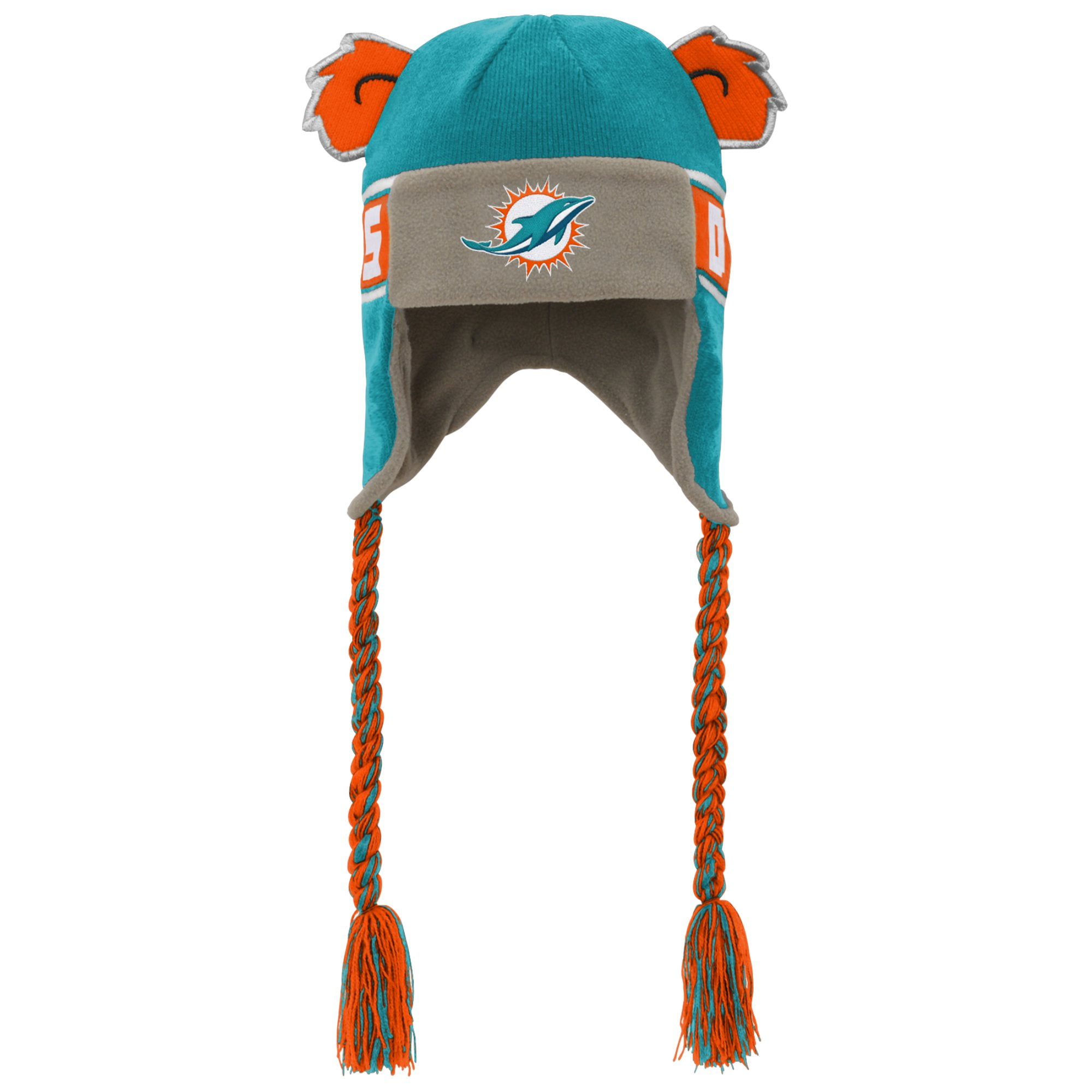 Youth Aqua Miami Dolphins Wordmark Ears Trooper Knit Hat - Walmart.com