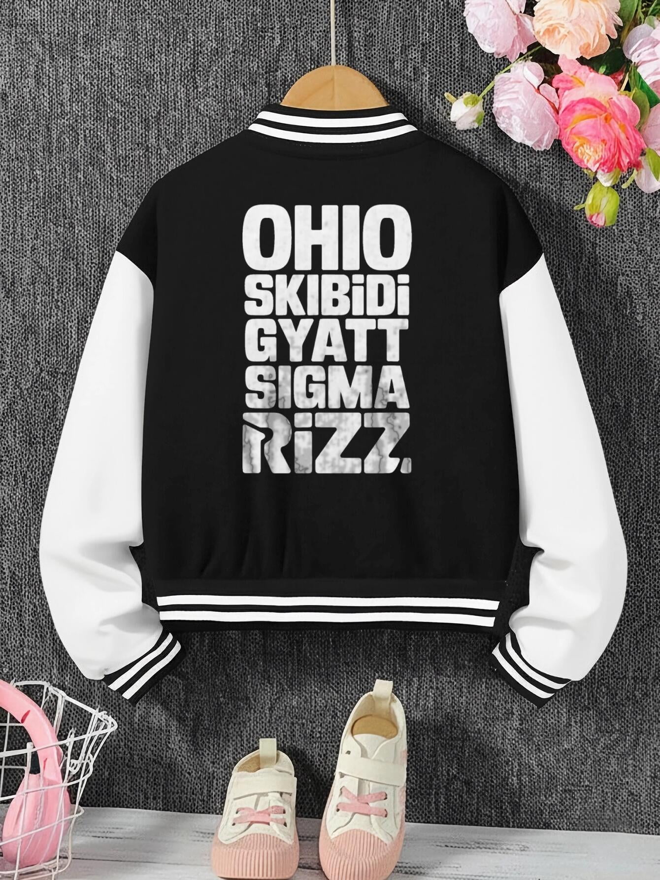 Youth Baseball Jacket Ohio Skibidi Gyatt Sigma Rizz Hoodie Funny ...