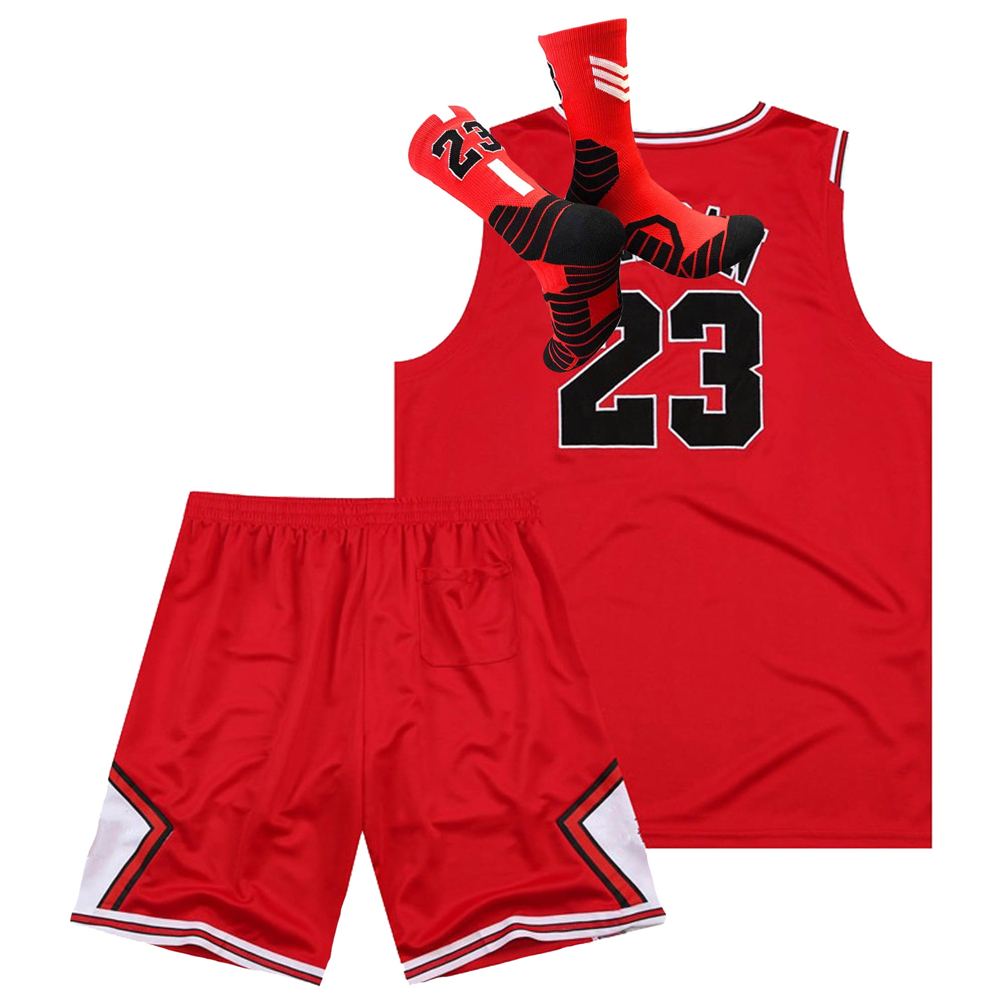 Youth Basketball Jersey Set with Socks #23Jordan Basketball Jersey for ...
