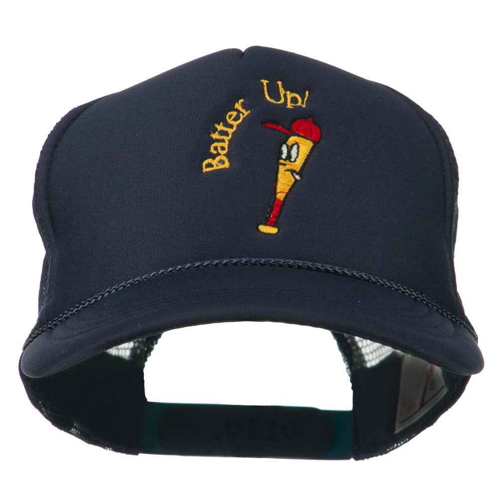 Youth Batter Up Embroidered Mesh Cap - Navy OSFM - Walmart.com