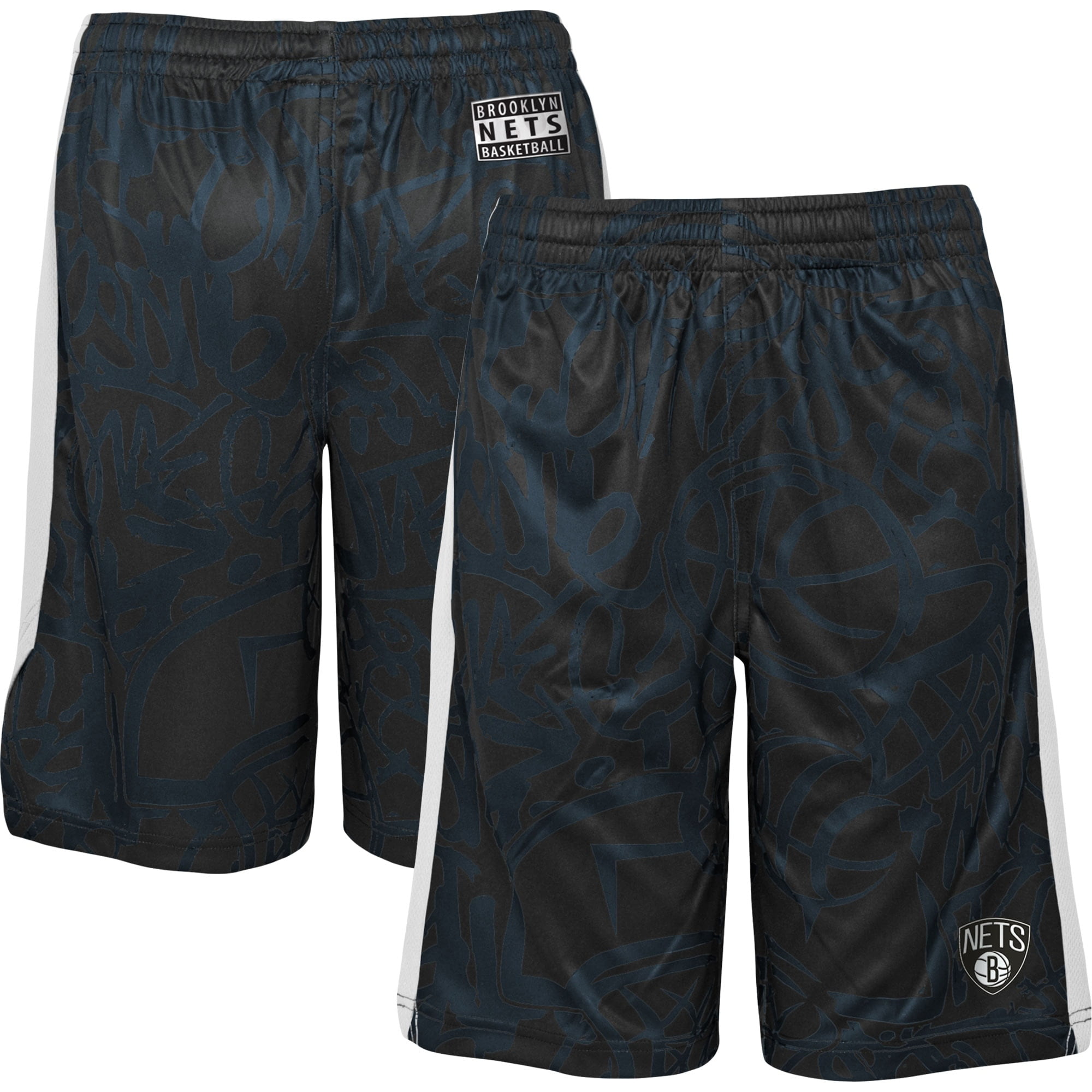 Youth Black Brooklyn Nets Scribble Dribble Baller Shorts - Walmart.com