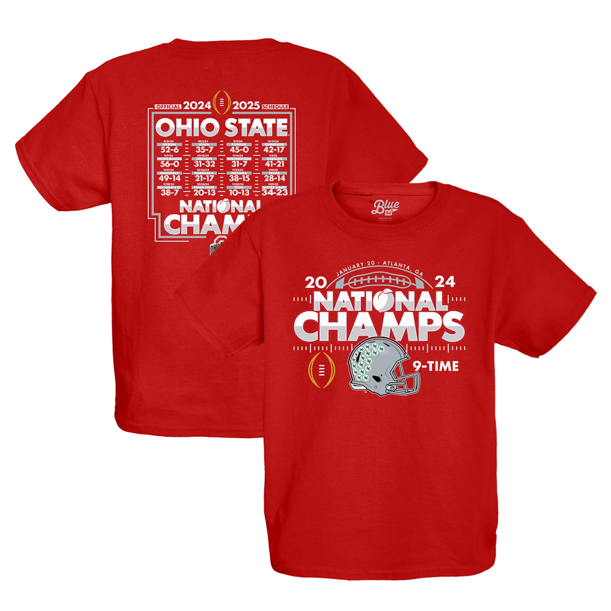 Youth Blue 84 Scarlet Ohio State Buckeyes College Football Playoff 2024 ...