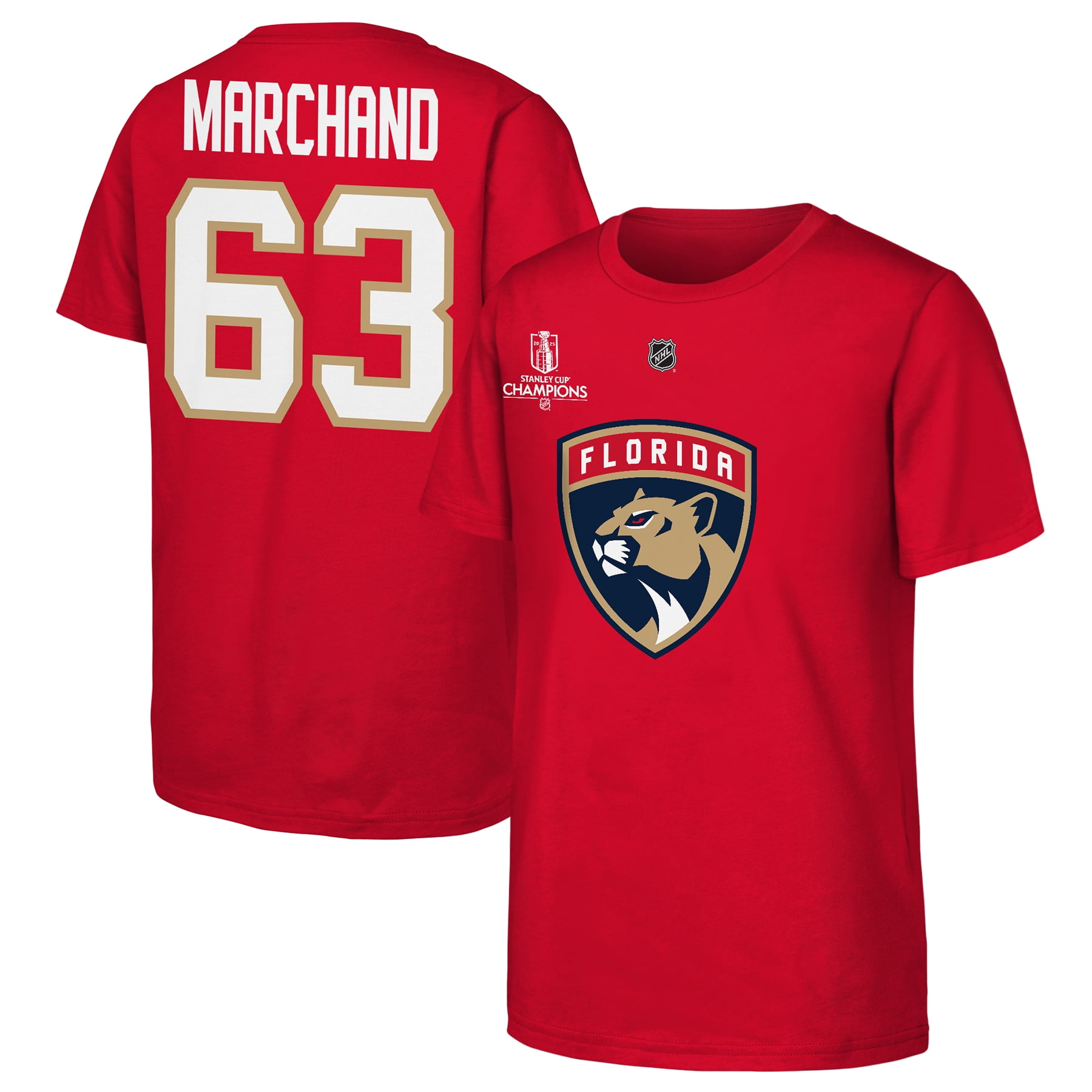 Youth Brad Marchand Red Florida Panthers 2025 Stanley Cup Champions ...