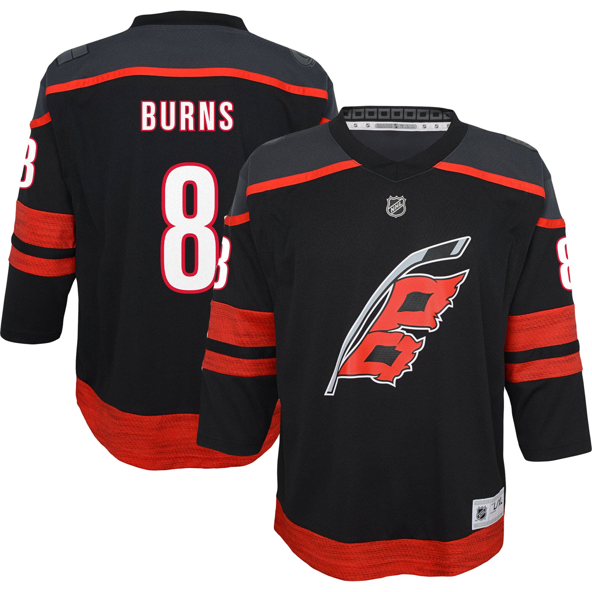 Youth Brent Burns Black Carolina Hurricanes Home Replica Player Jersey ...