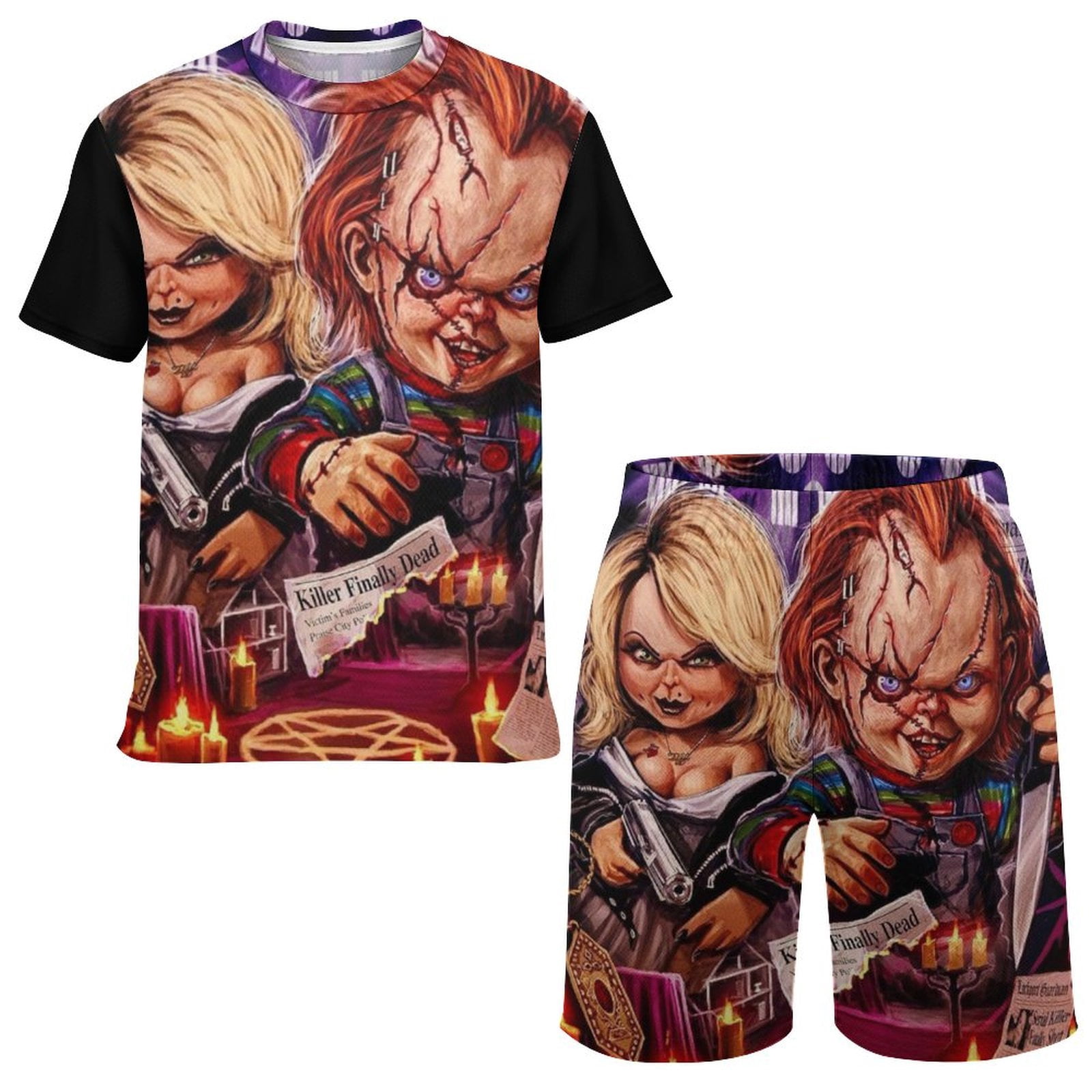 Youth Bride of Chucky And Tiffany Shirt Set Tee and Pants 3D Graphic ...