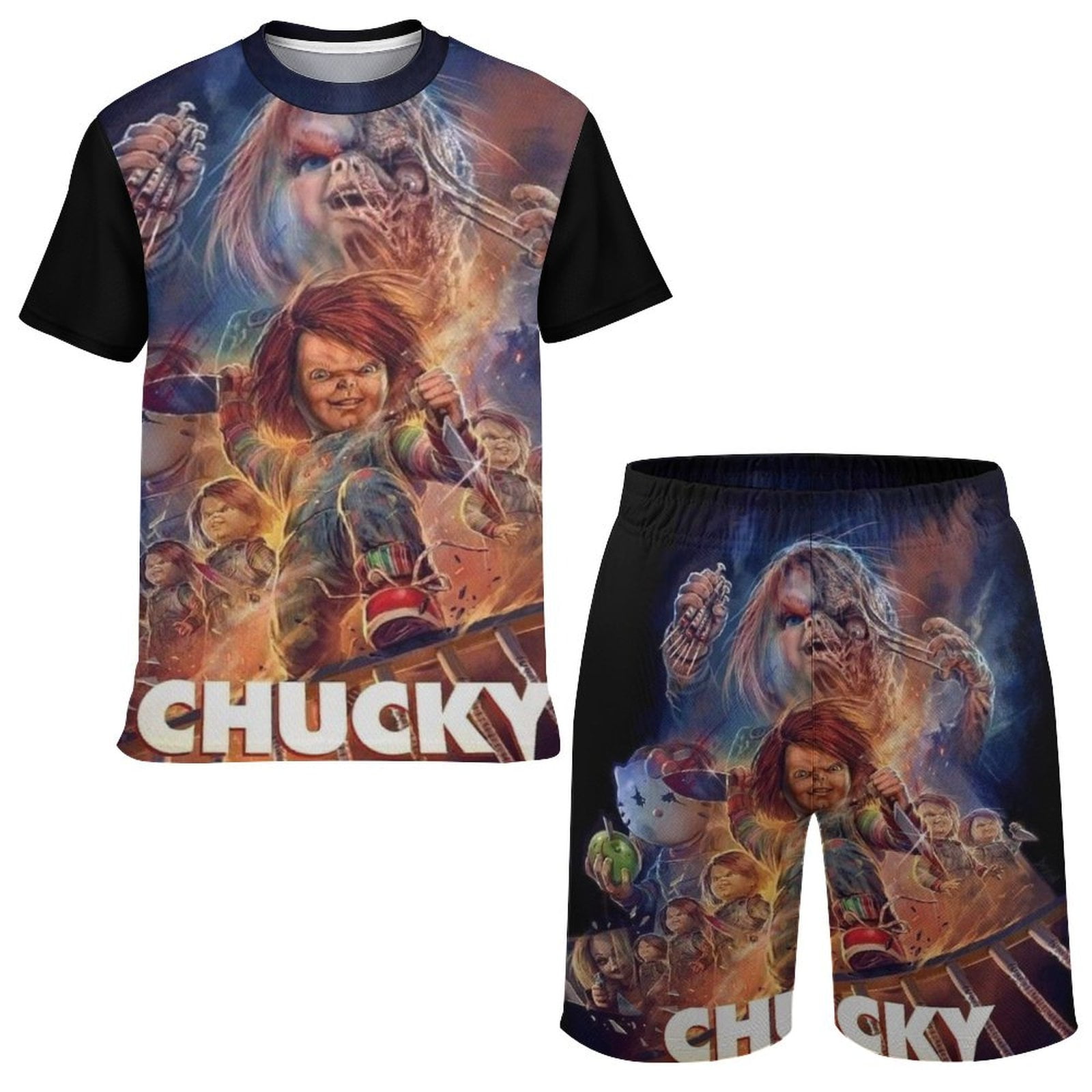 Youth Bride of Chucky Shirt Set Tee and Pants 3D Graphic Short Set ...