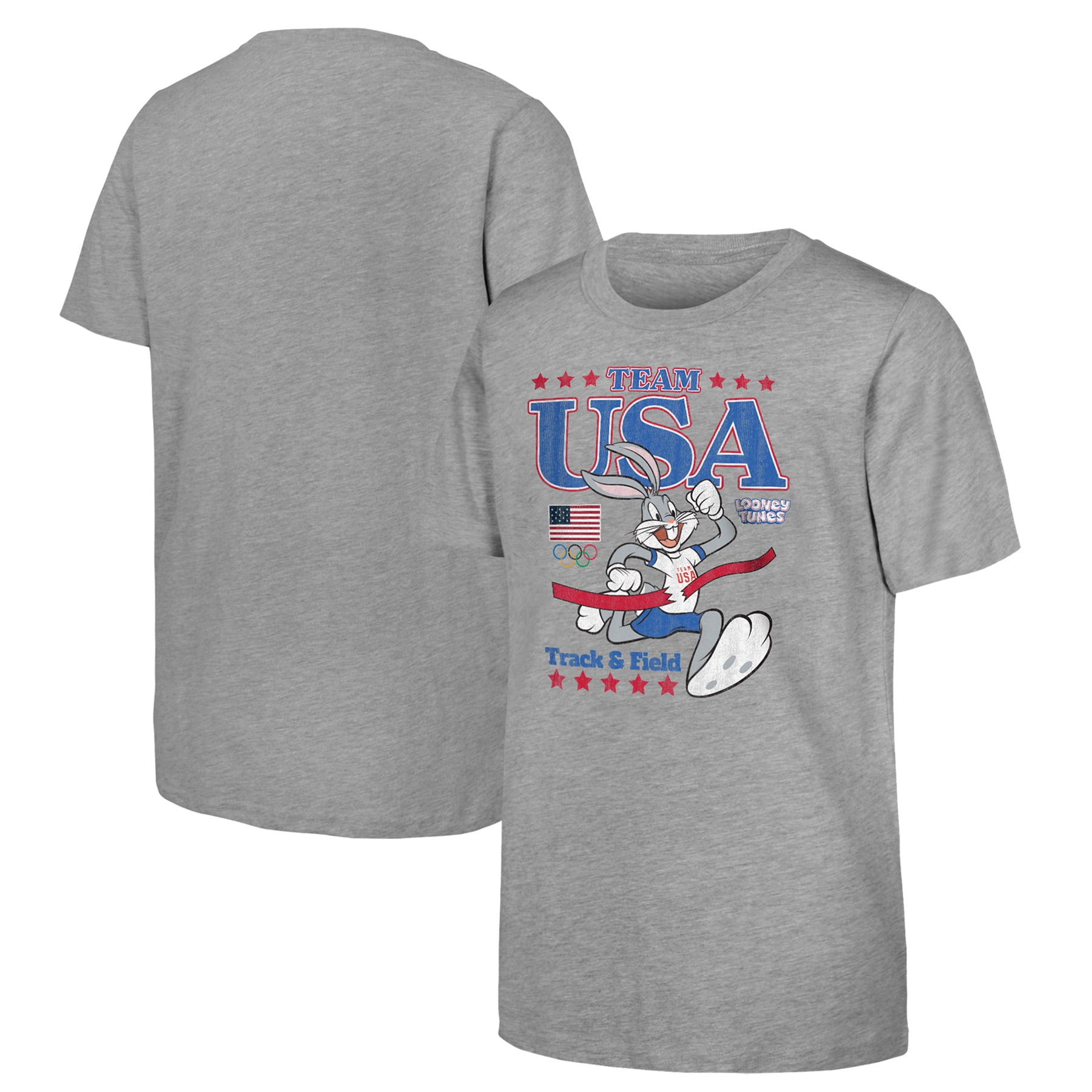 Youth Bugs Bunny Heather Gray Team USA Looney Tunes At The Finish Line ...