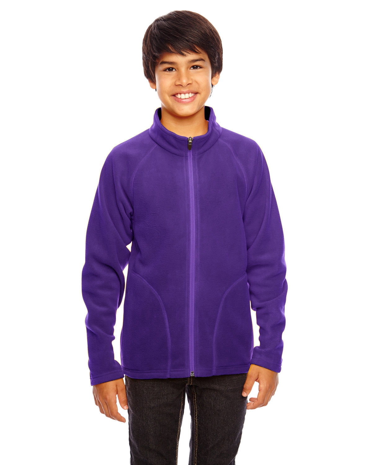 Youth Campus Microfleece Jacket - SPORT PURPLE - S - Walmart Business ...
