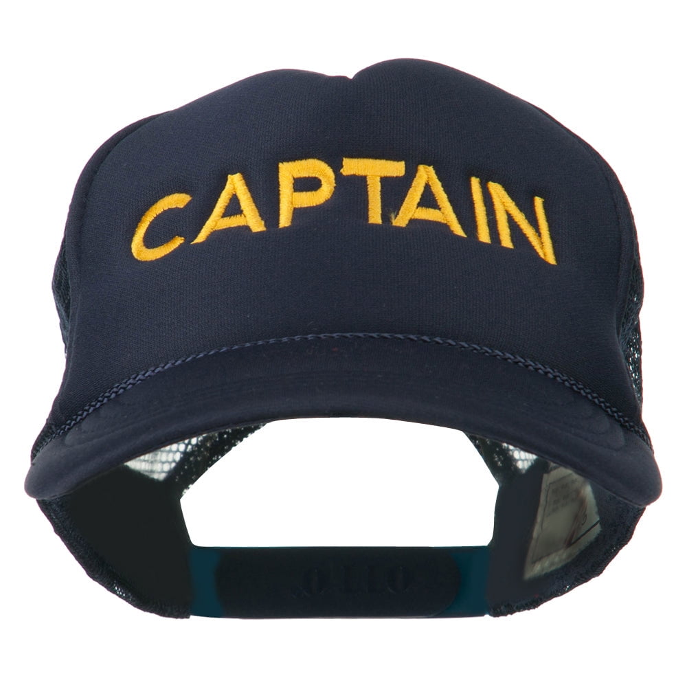 Youth Captain Embroidered Foam Mesh Back Cap - Navy OSFM - Walmart.com