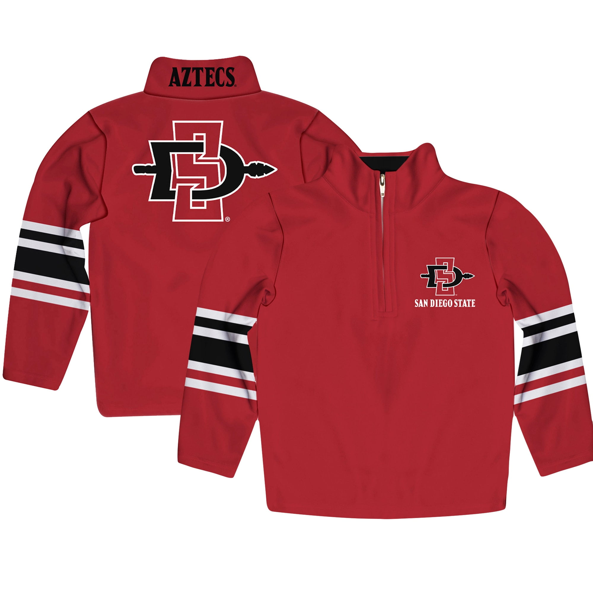 Youth Cardinal San Diego State Aztecs Quarter Zip Pullover Sweatshirt