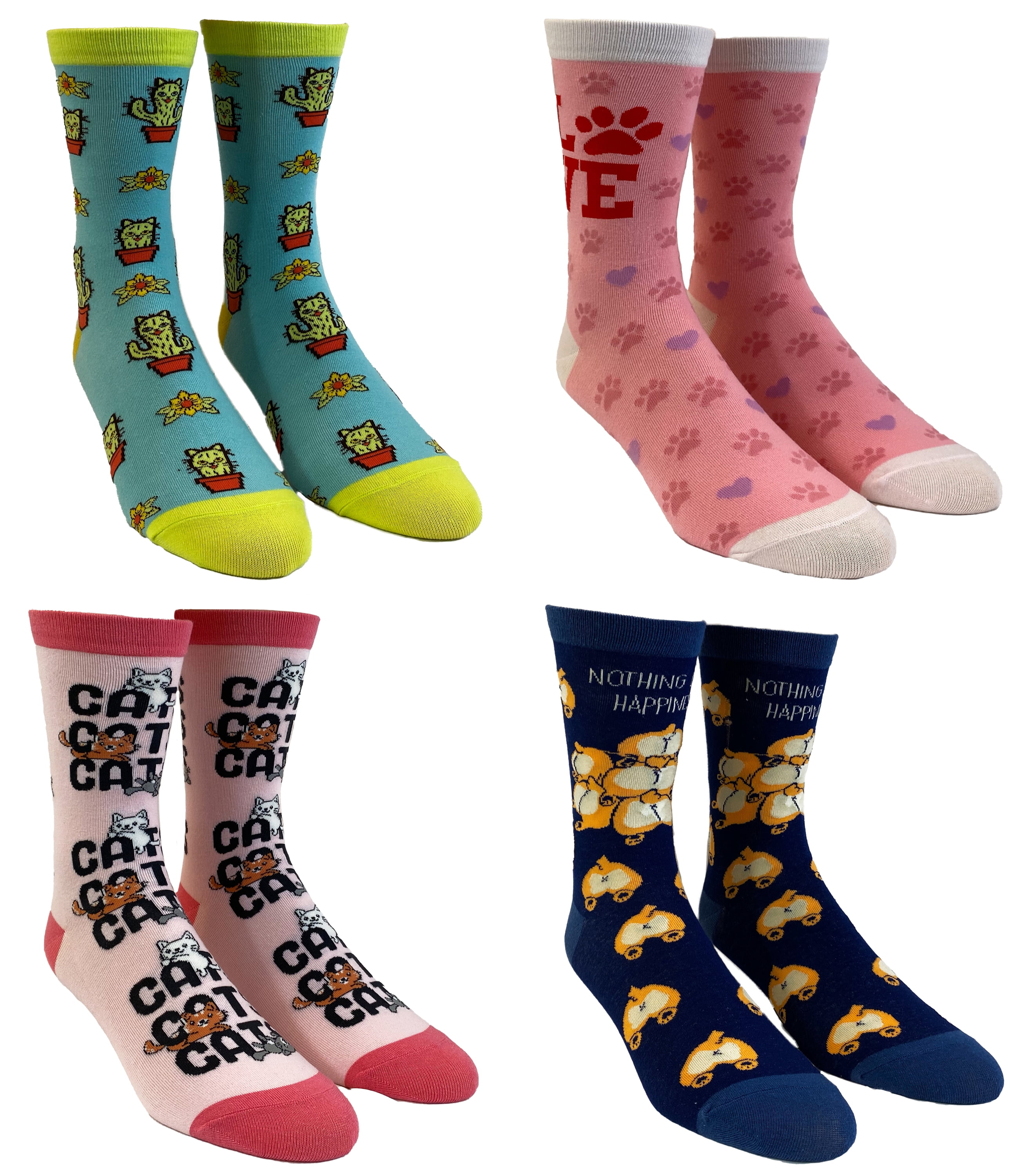 Youth Cat and Dog Sock Bundle Catcus 3XCats Love Paw and Butt Happiness ...