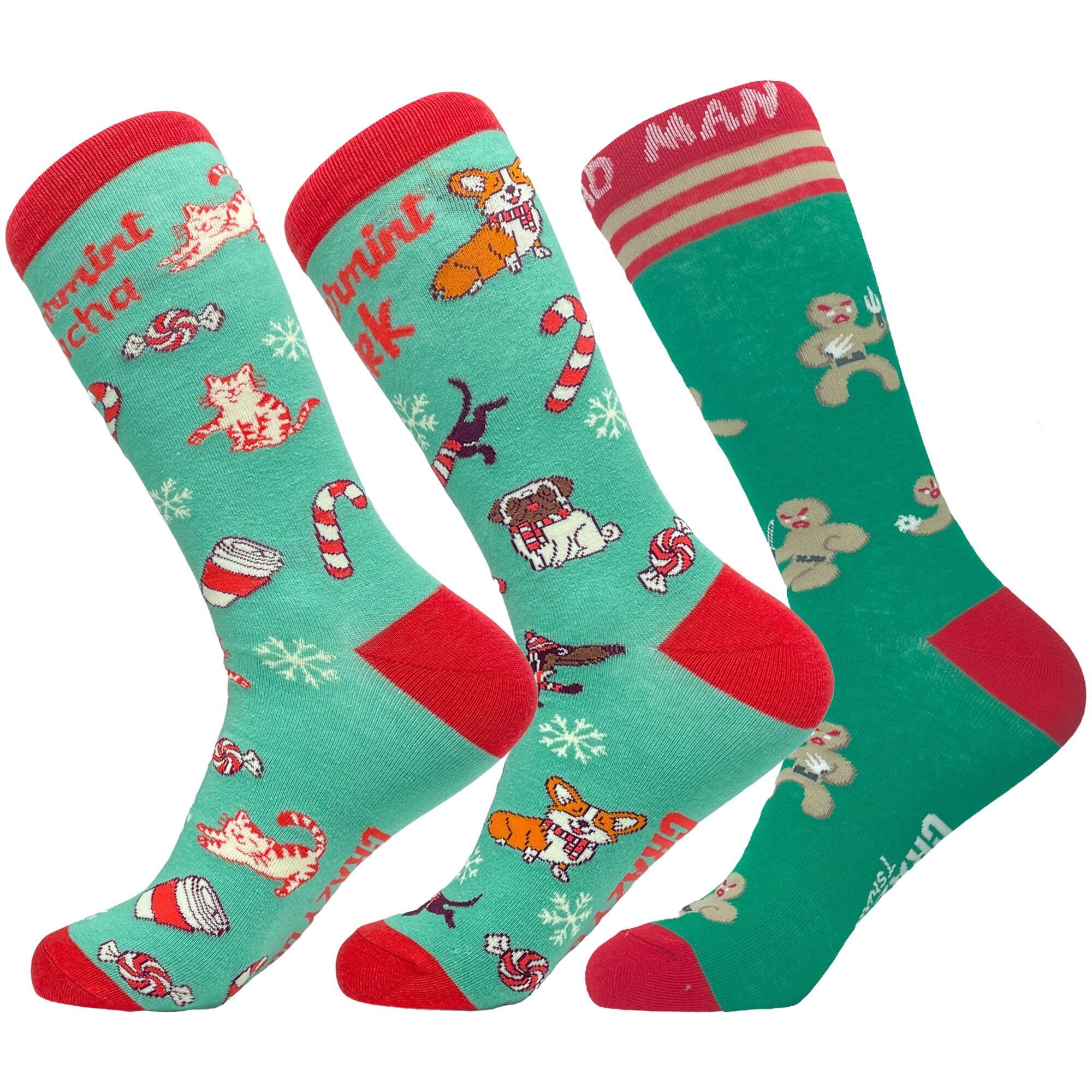 Youth Christmas Sock Bundle - Peppermint Meowcha, Puppermind Bark ...