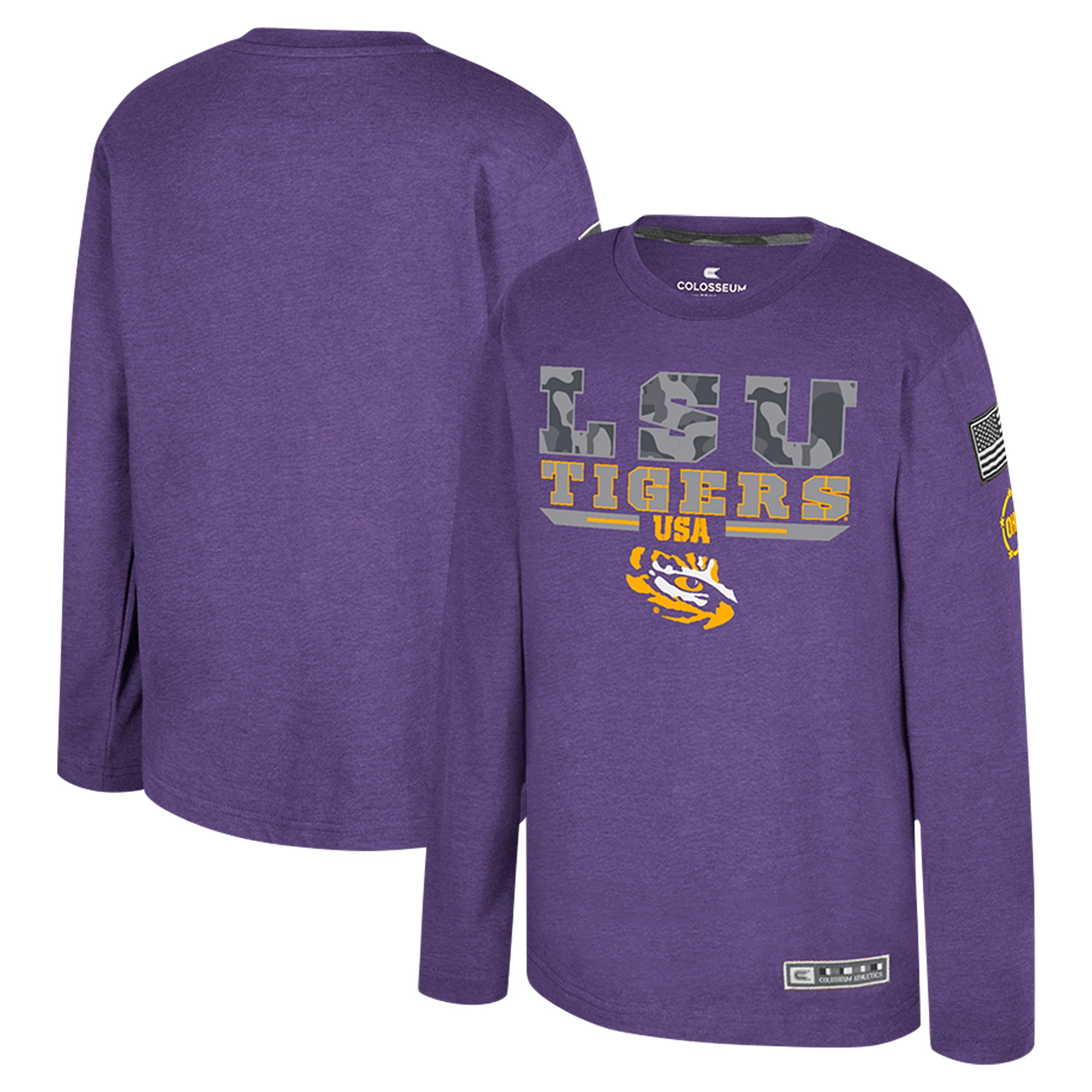 Youth Colosseum Heather Purple LSU Tigers OHT Military Appreciation ...