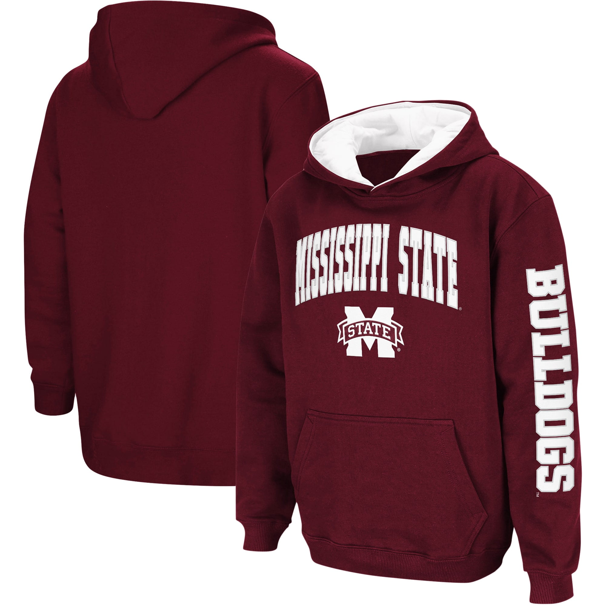 Colosseum Youth Mississippi State Bulldogs Maroon 2-Hit Pullover Hoodie ...