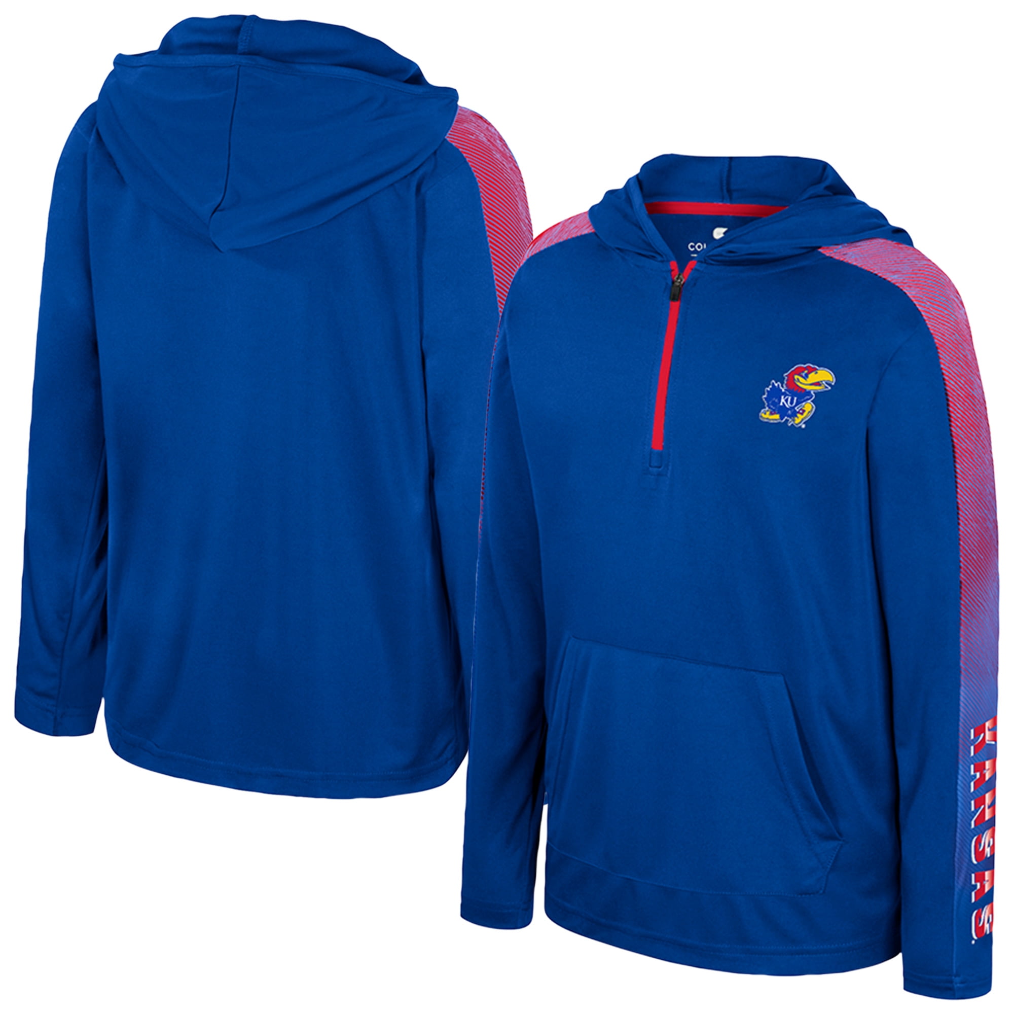 Youth Colosseum Royal Kansas Jayhawks Lumen Long Sleeve Quarter-Zip ...