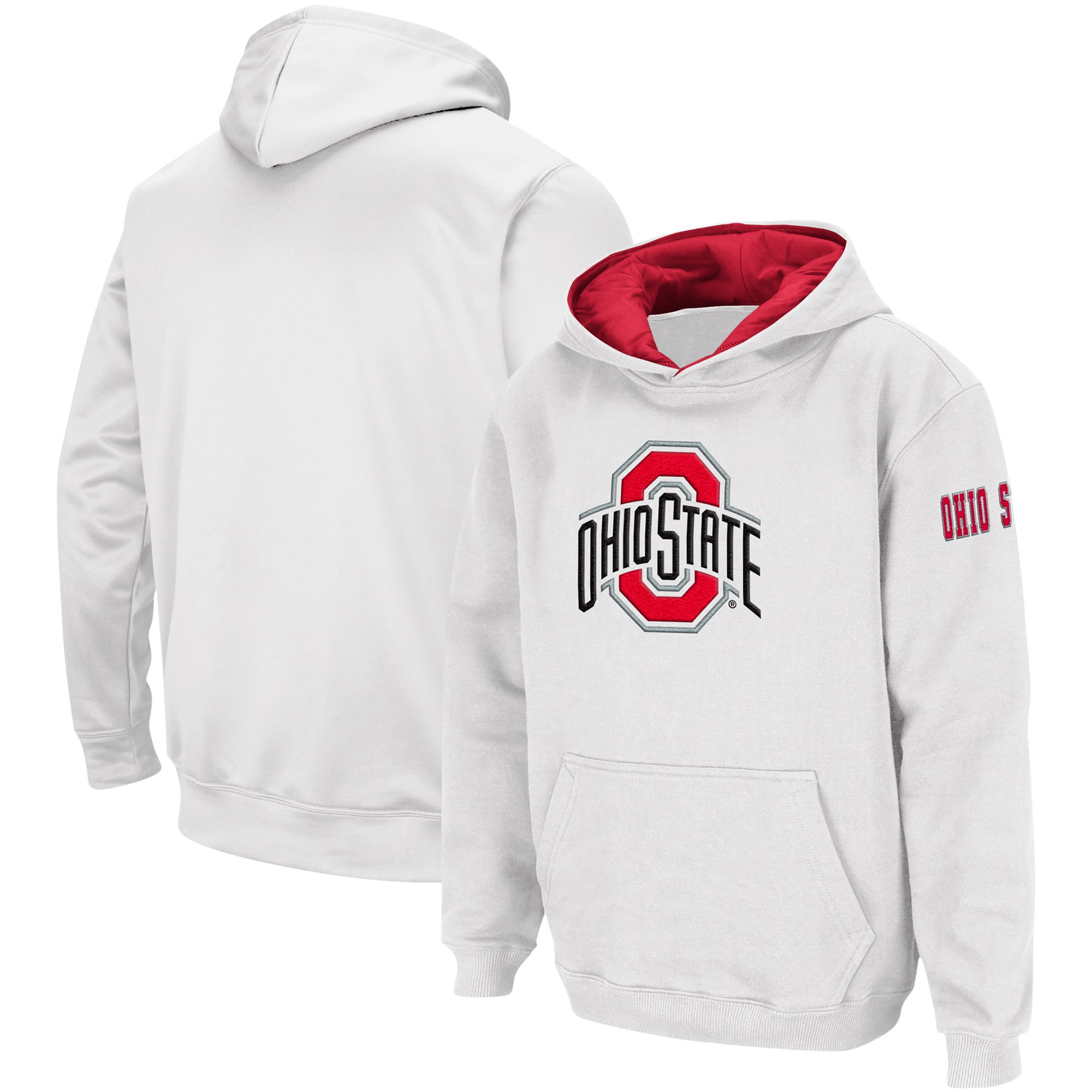 Youth Colosseum White Ohio State Buckeyes Big Logo Pullover Hoodie ...