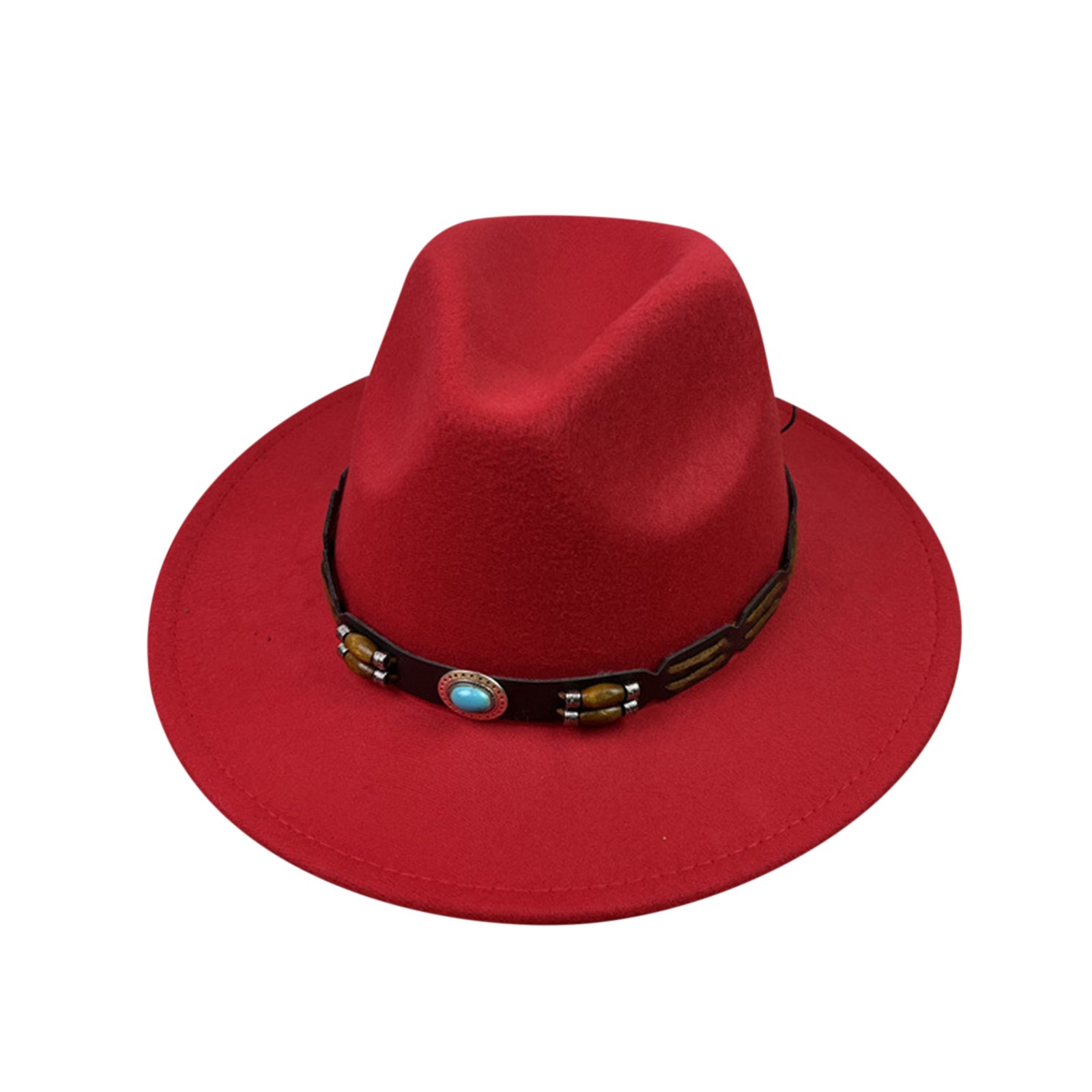 Youth Cowboy Belt Fashion Fedora Fedoras Men Wide For Women Dress Hat ...