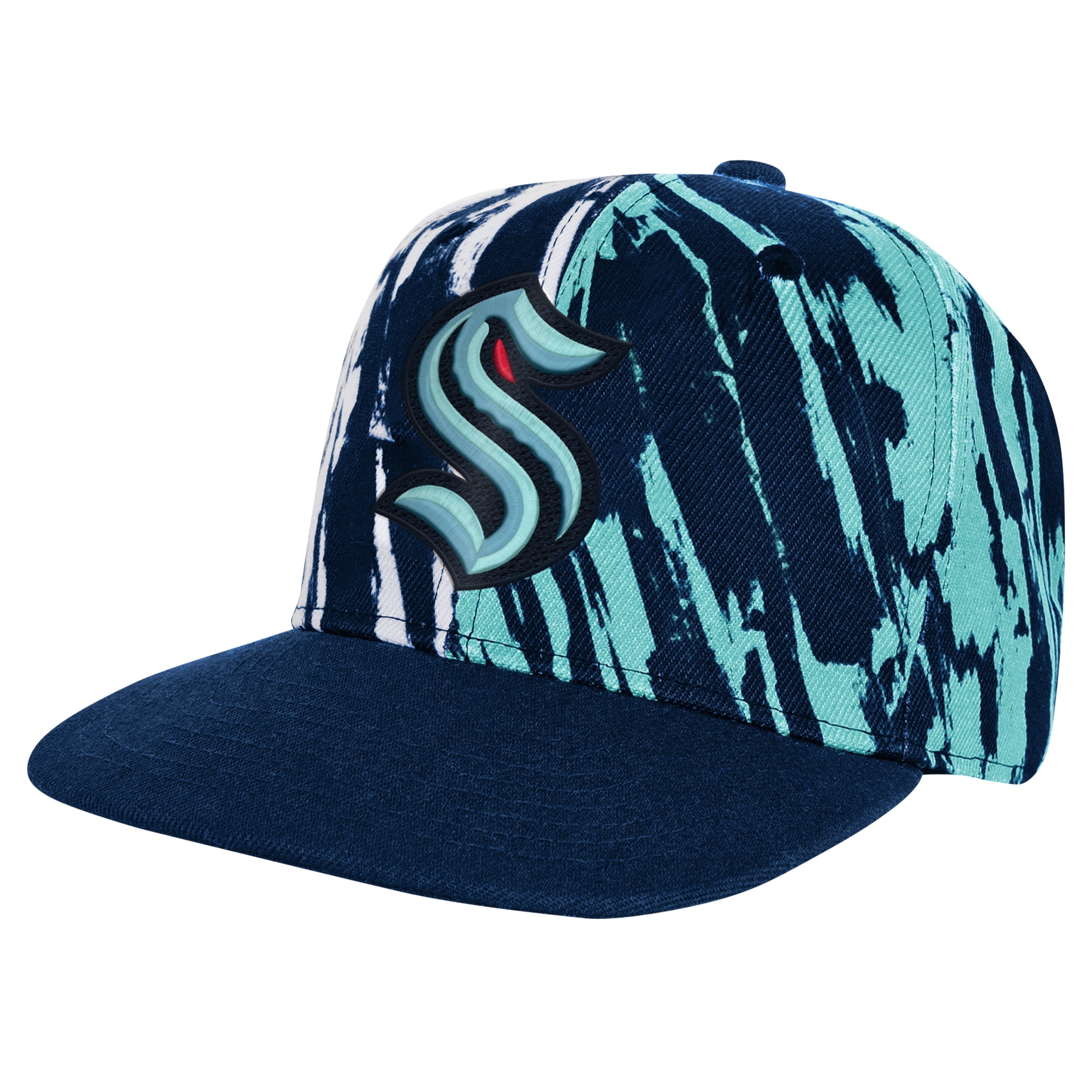 Youth Deep Sea Blue Seattle Kraken Propel Flat Brim Snapback Hat ...