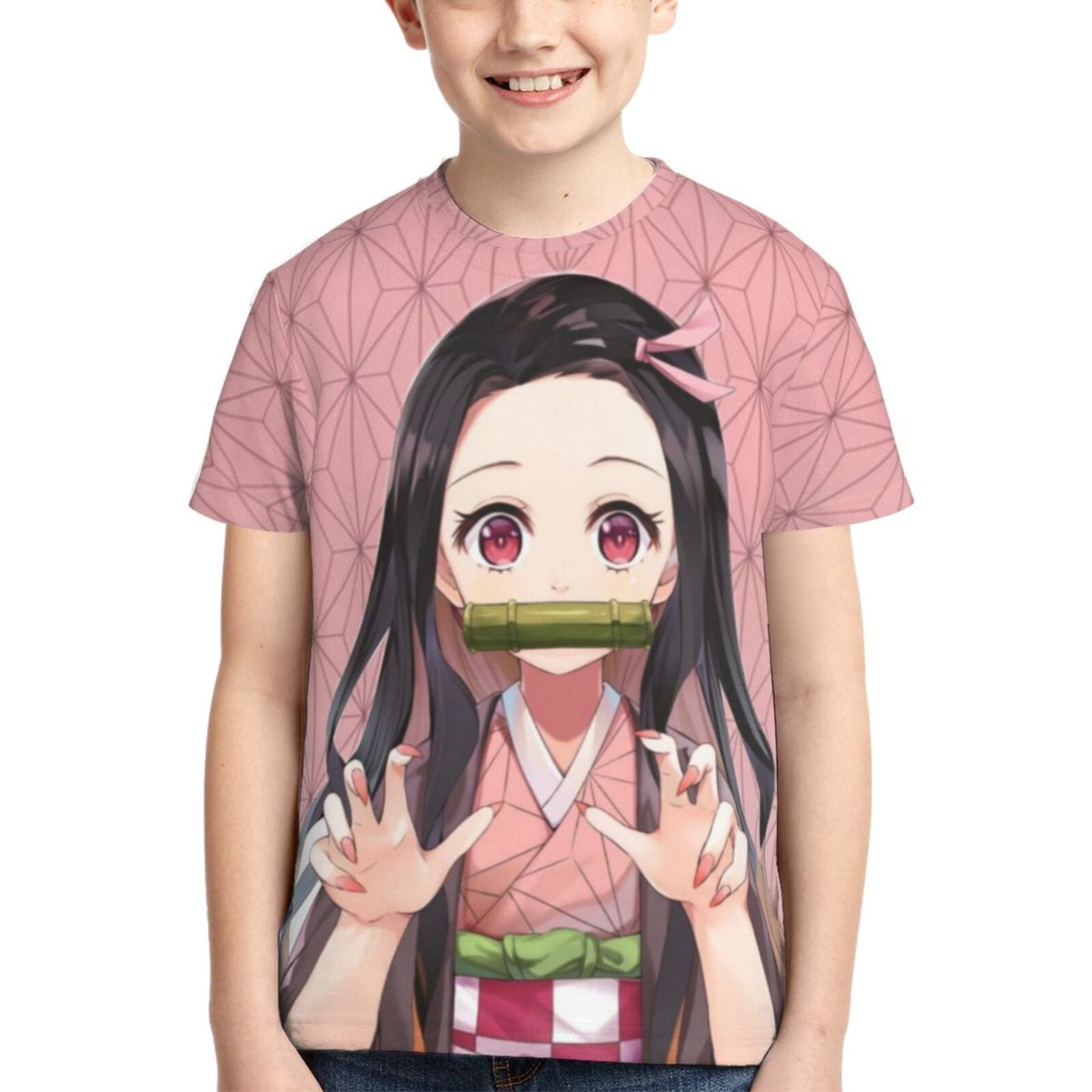 Youth Demon Slayer Nezuko T Shirts 3D Printed Short Sleeve Tee Shirt ...