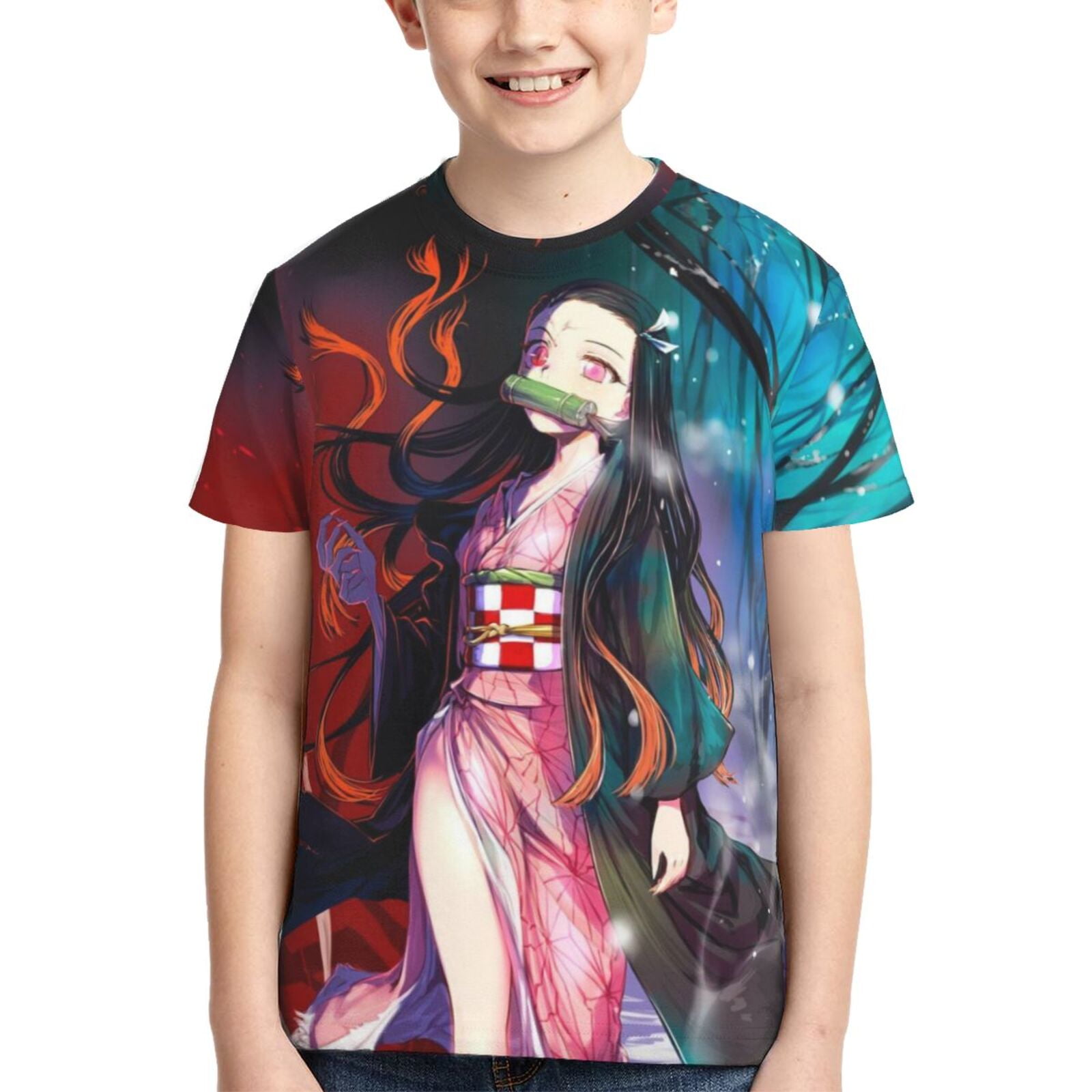 Youth Demon Slayer Nezuko T Shirts 3D Printed Short Sleeve Tee Shirt ...