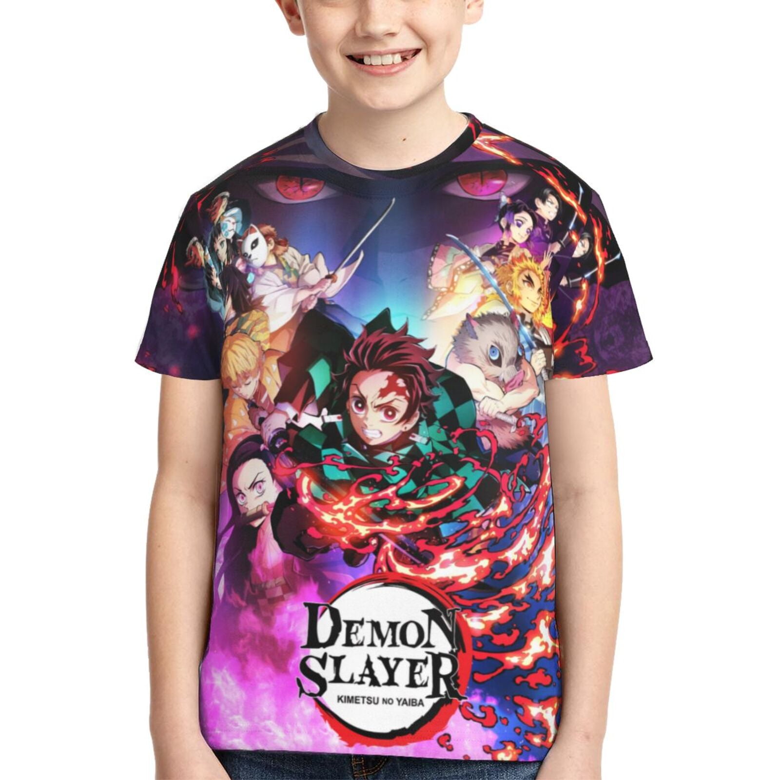 Youth Demon Slayer T Shirts 3D Printed Short Sleeve Tee Shirt for Boys ...