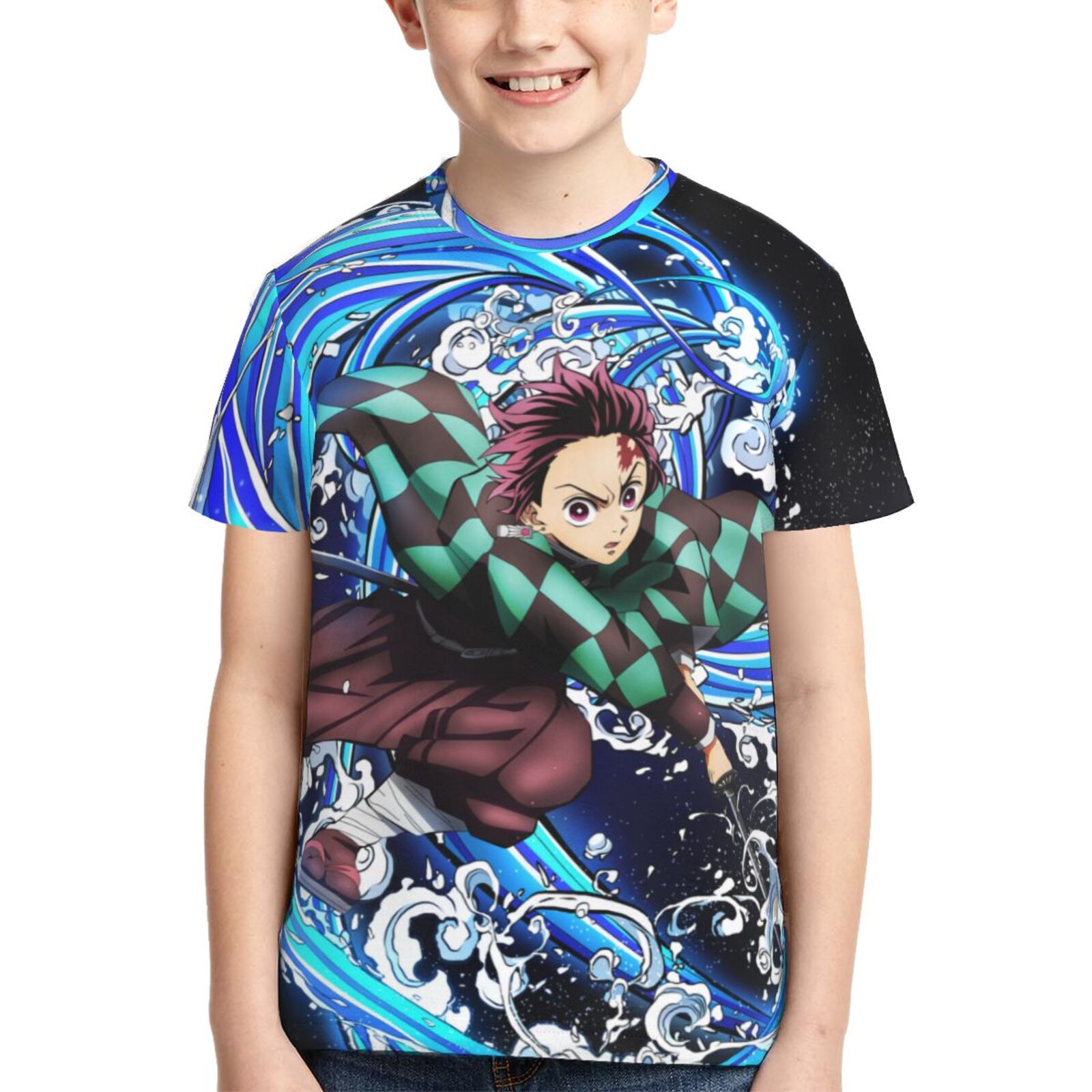 Youth Demon Slayer T Shirts 3D Printed Short Sleeve Tee Shirt for Boys ...