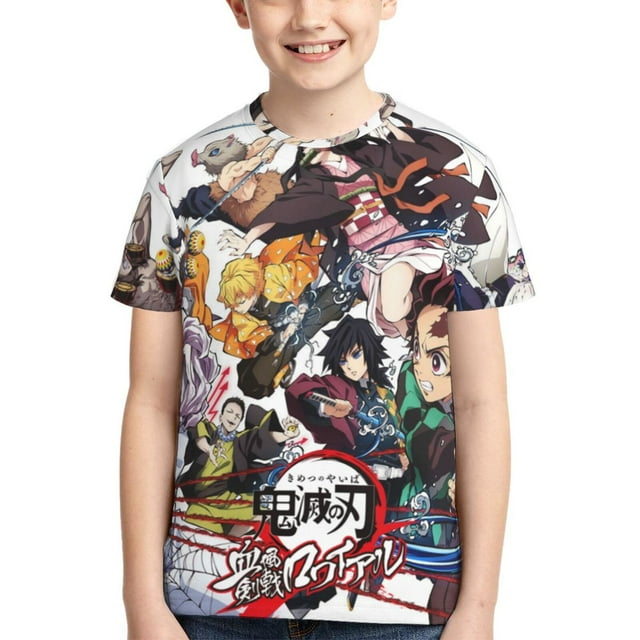Youth Demon Slayer T Shirts 3D Printed Short Sleeve Tee Shirt for Boys ...