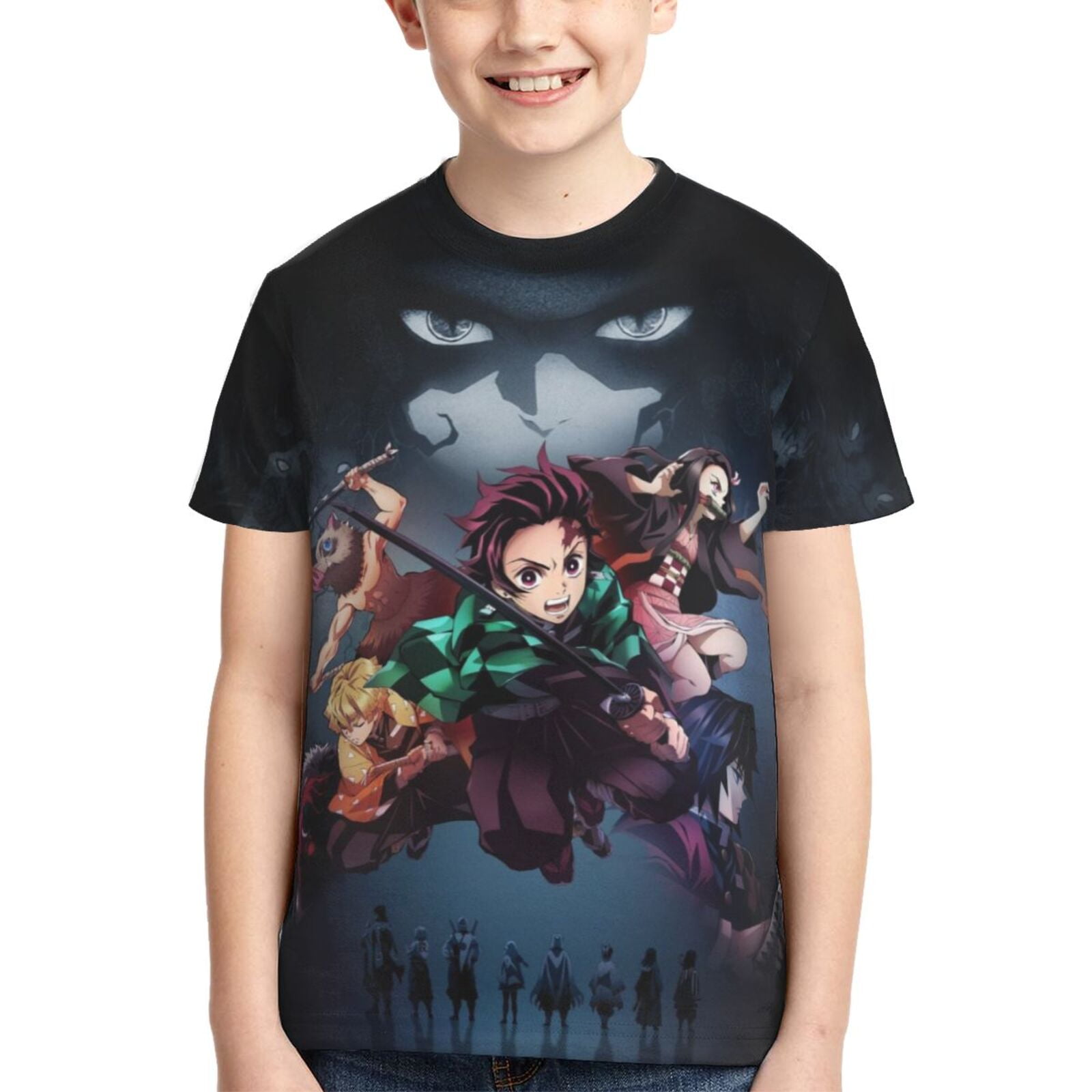 Youth Demon Slayer T Shirts 3D Printed Short Sleeve Tee Shirt for Boys ...