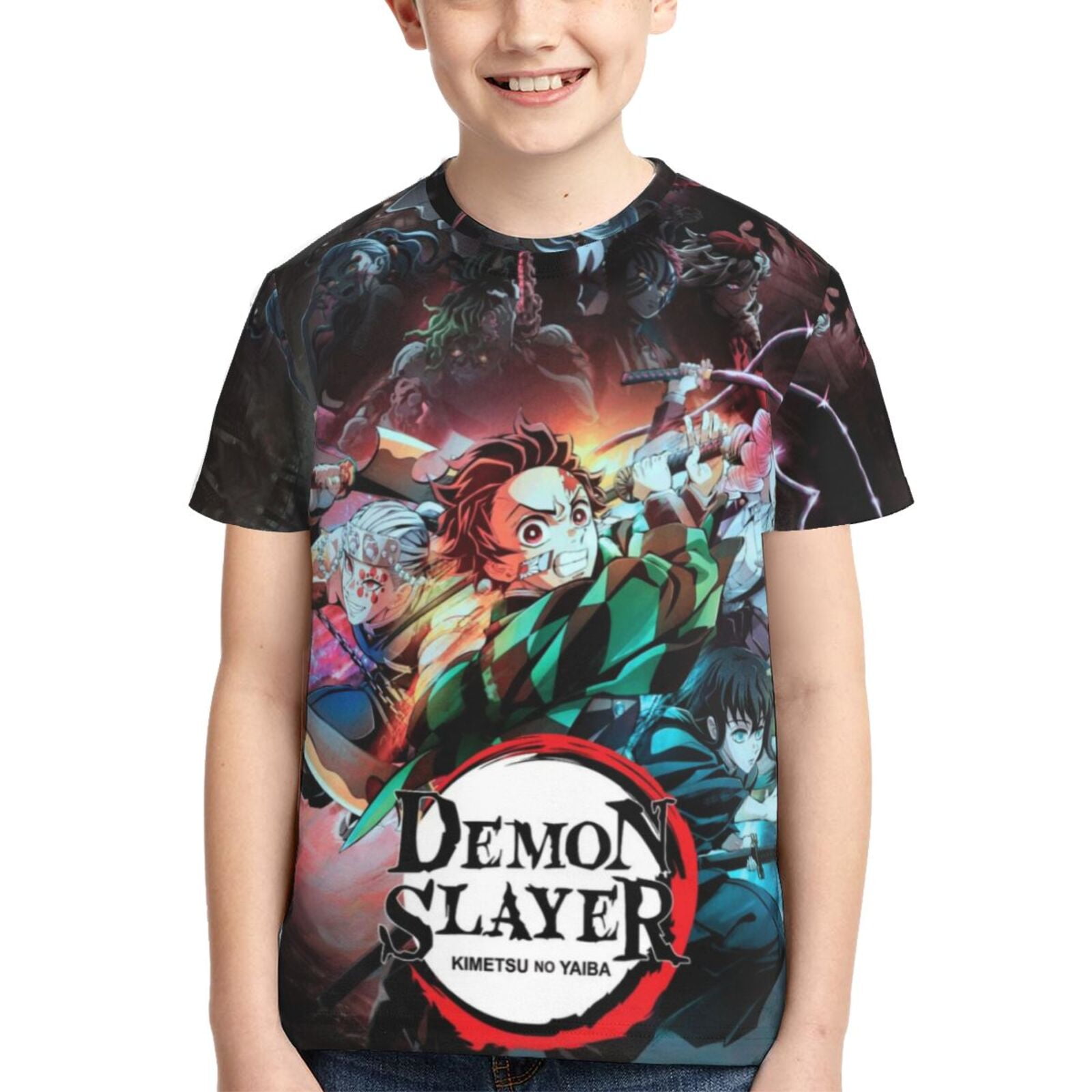 Youth Demon Slayer T Shirts 3D Printed Short Sleeve Tee Shirt for Boys ...