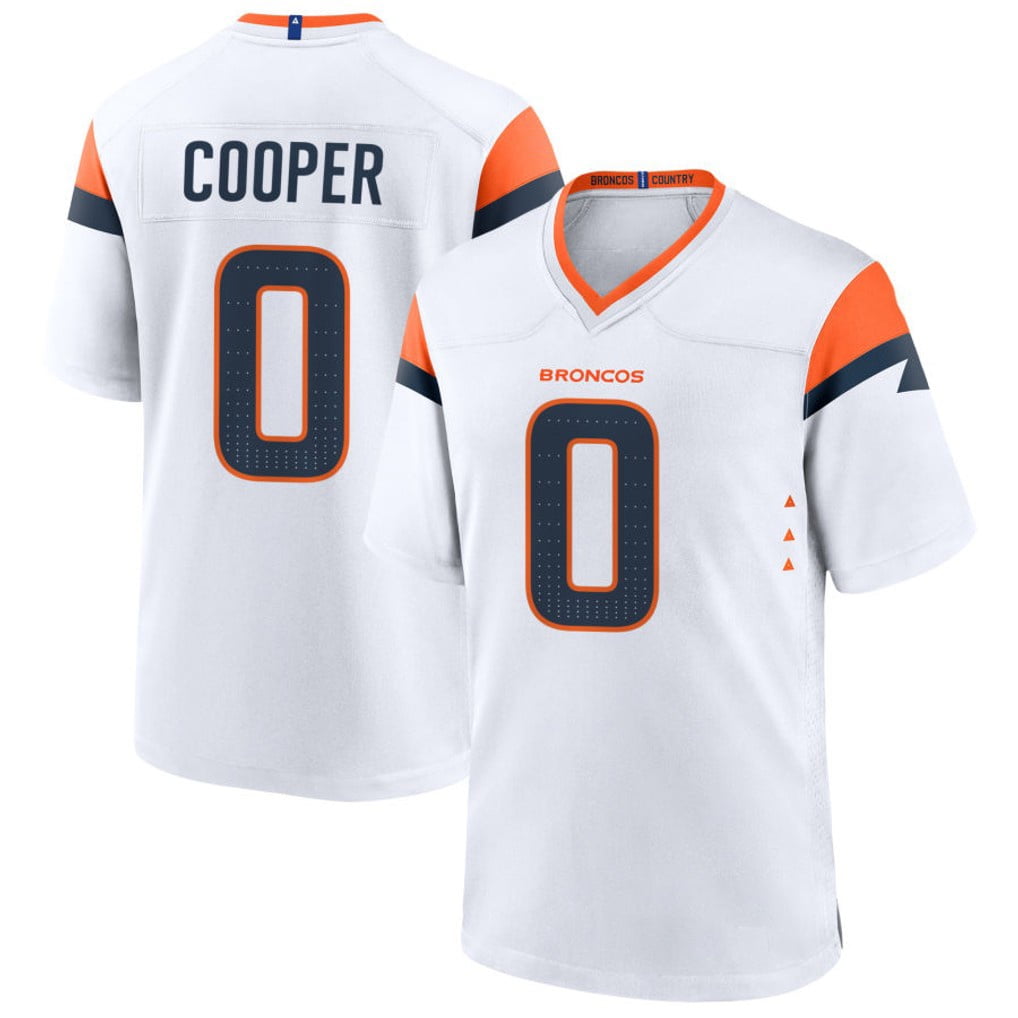 Youth Denver Cooper 0 White Sports Player Game Stitched Name Number T ...