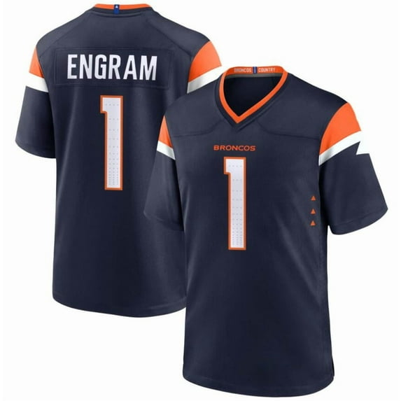 Youth Denver Engram 1 Navy Sports Player Game Stitched Name Number T ...