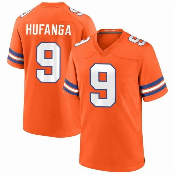 Youth Denver Hufanga 9 Orange Alternate Sports Player Game Stitched ...