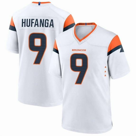 Youth Denver Hufanga 9 White Sports Player Game Stitched Name Number T ...