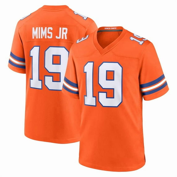 Youth Denver Mims Jr 19 Orange Alternate Sports Player Game Stitched ...